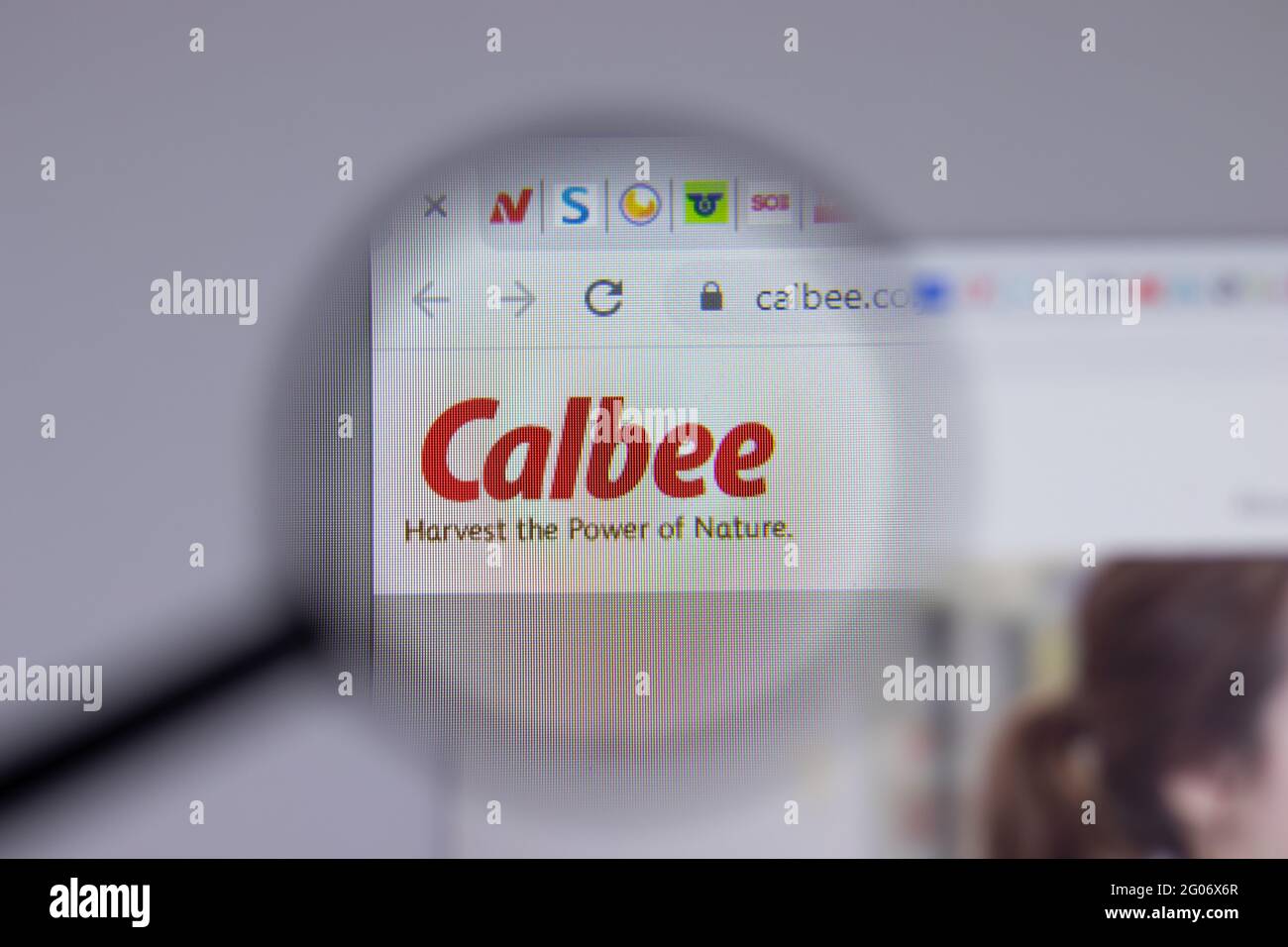 Los Angeles, California, USA - 1 June 2021: Calbee logo or icon on ...