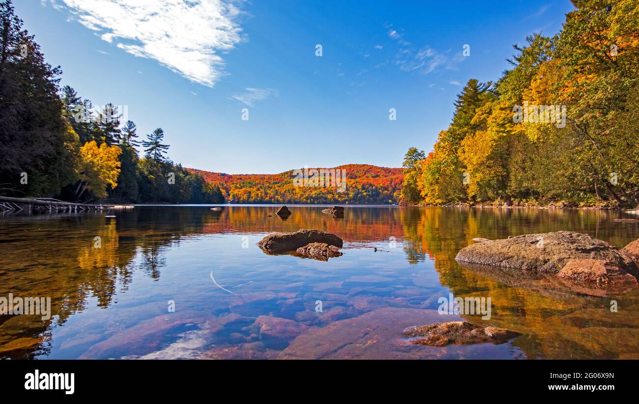 Beautiful fall colours around a calm lake Stock Photo - Alamy