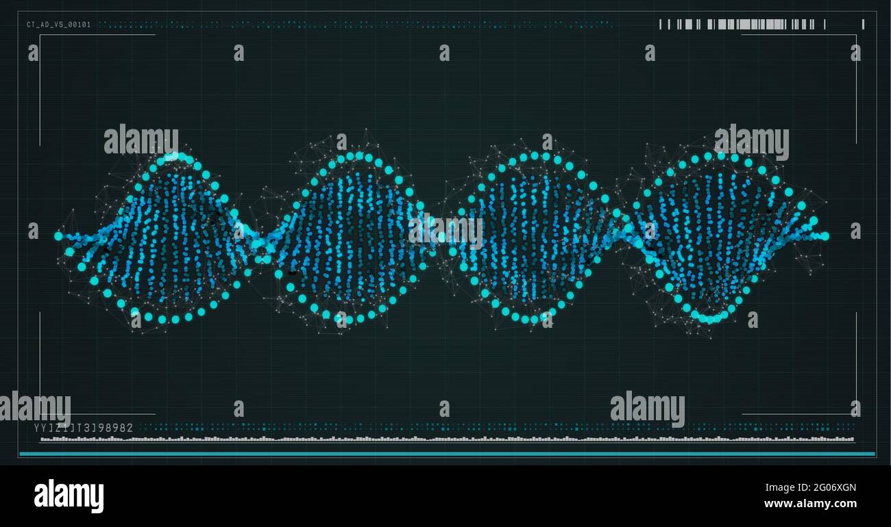Composition of dna strand with digital interface on screen Stock Photo ...