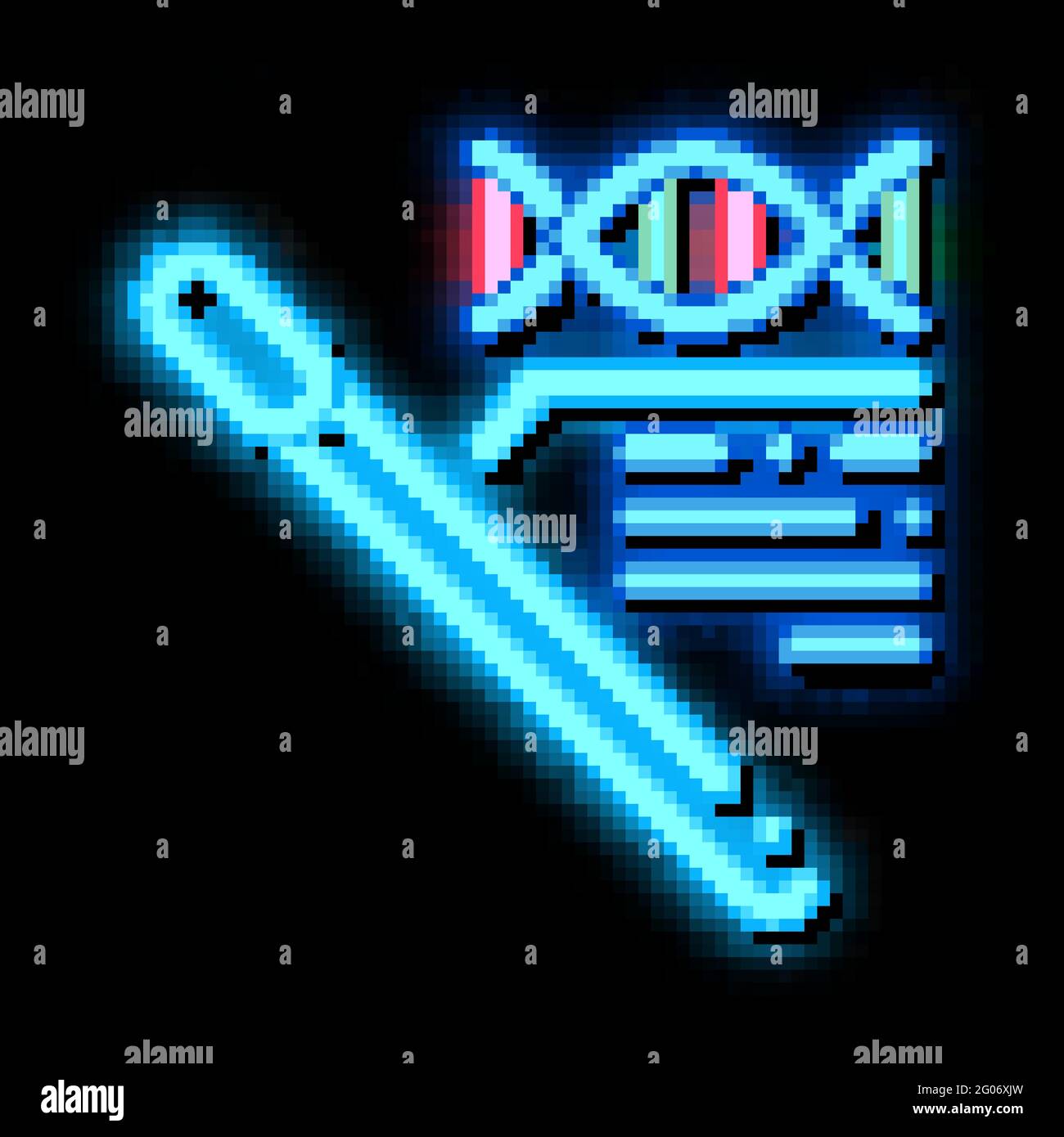 Cotton Swab Dna Molecule neon glow icon illustration Stock Vector Image ...