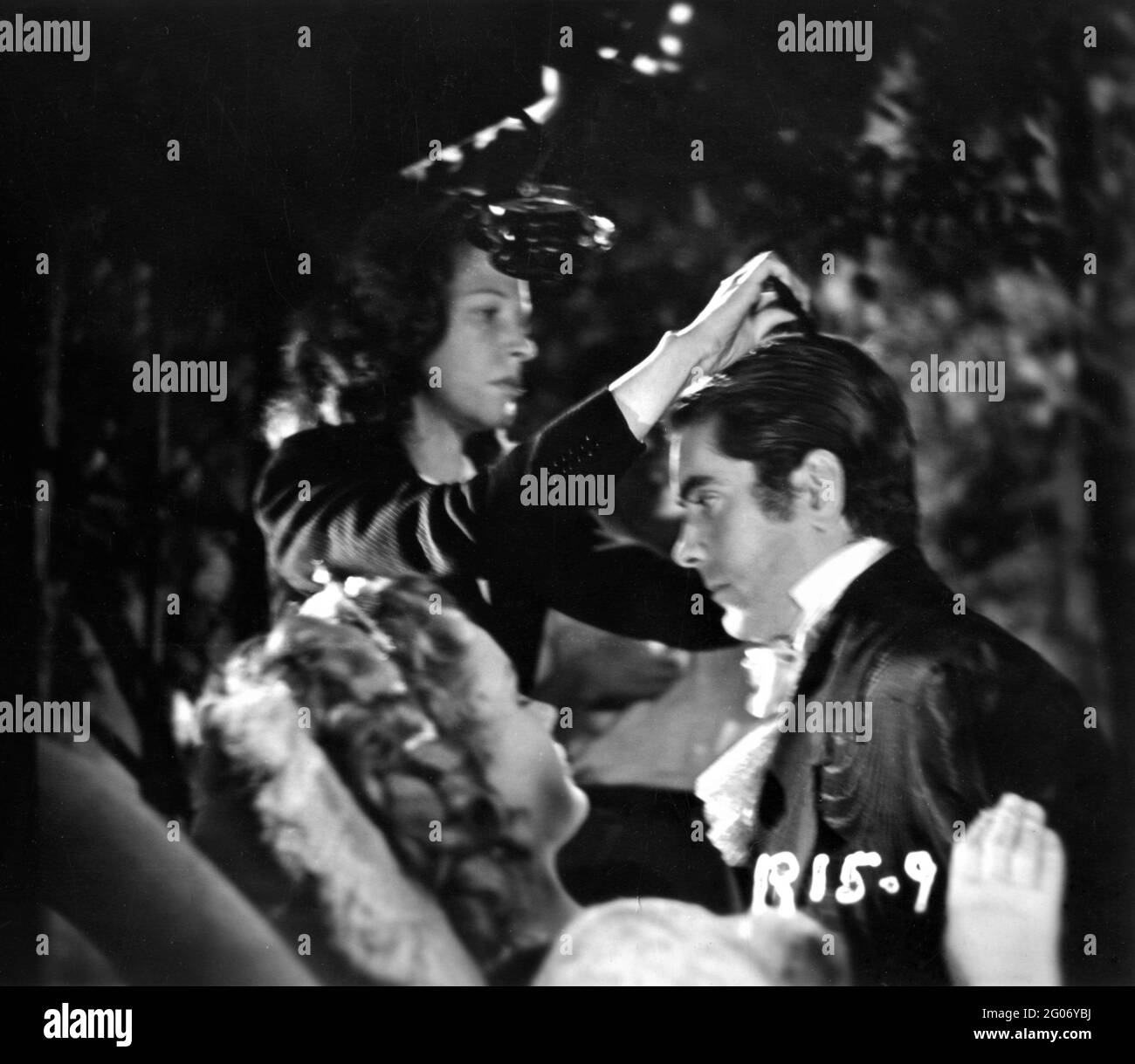 FRANCES FARMER and TYRONE POWER on set candid with Hairdresser during ...