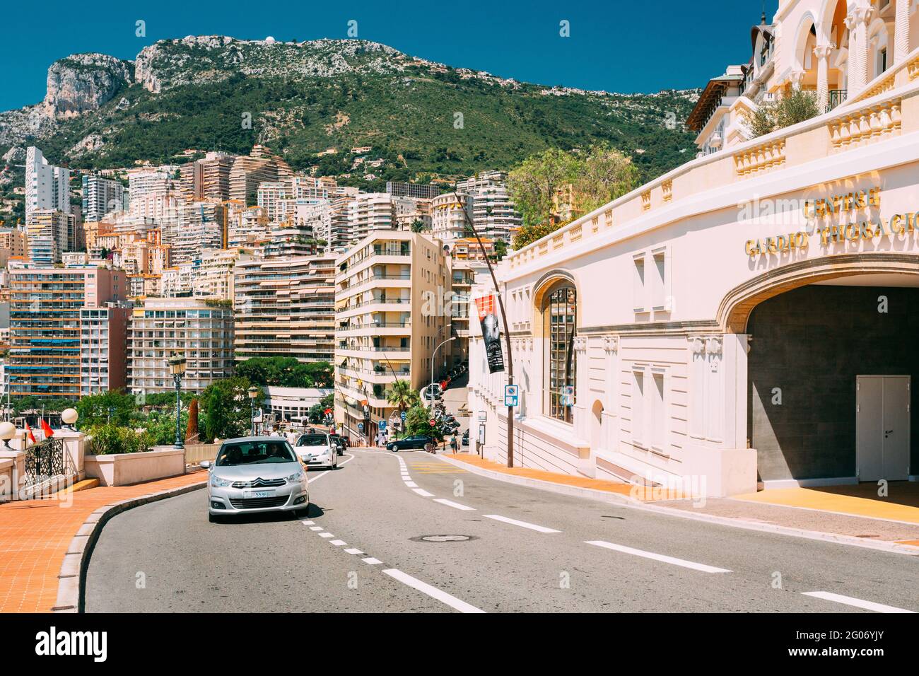 Movement of vehicles on street city in Monaco, Monte Carlo Stock Photo ...