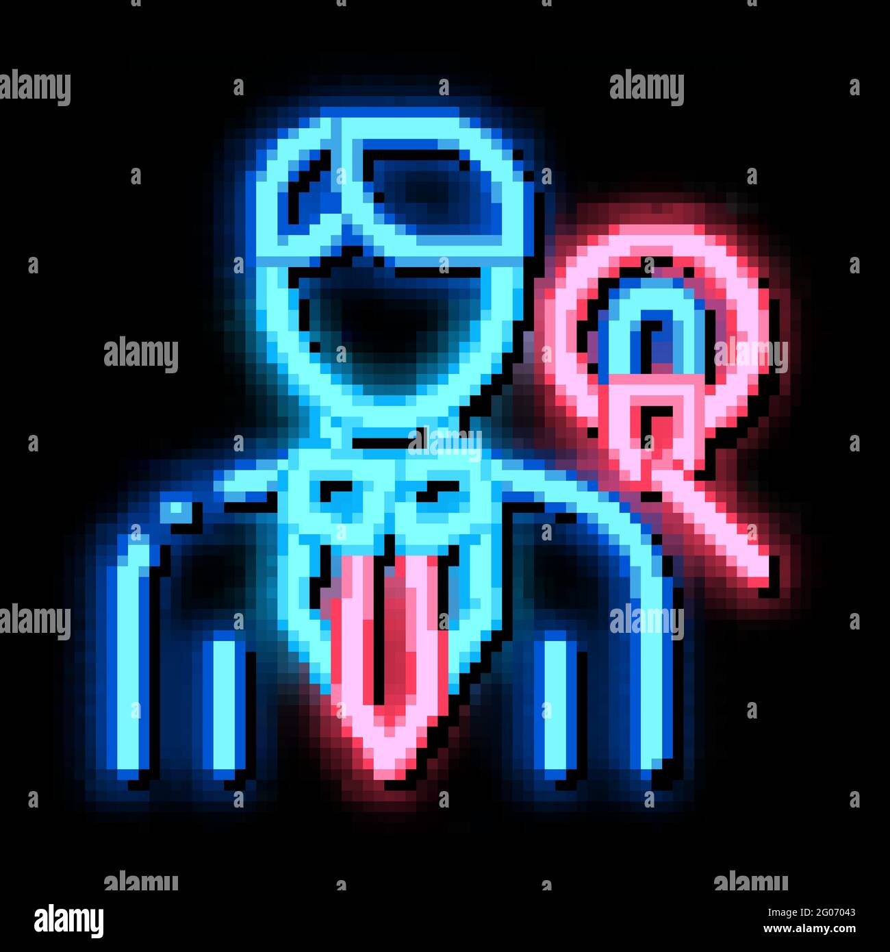 Man Host With Microphone neon glow icon illustration Stock Vector Image ...