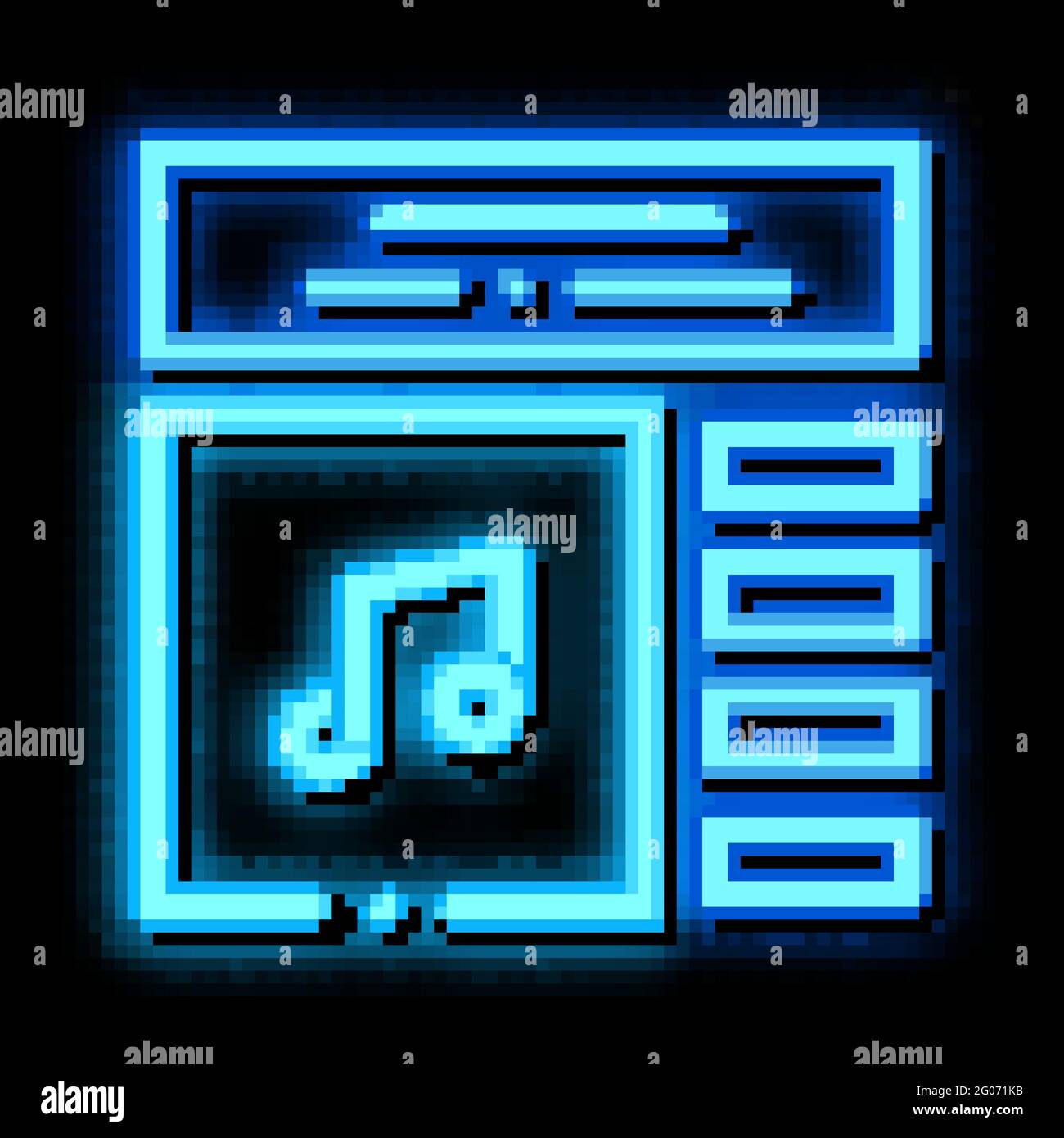 Internet Music Play List neon glow icon illustration Stock Vector Image ...