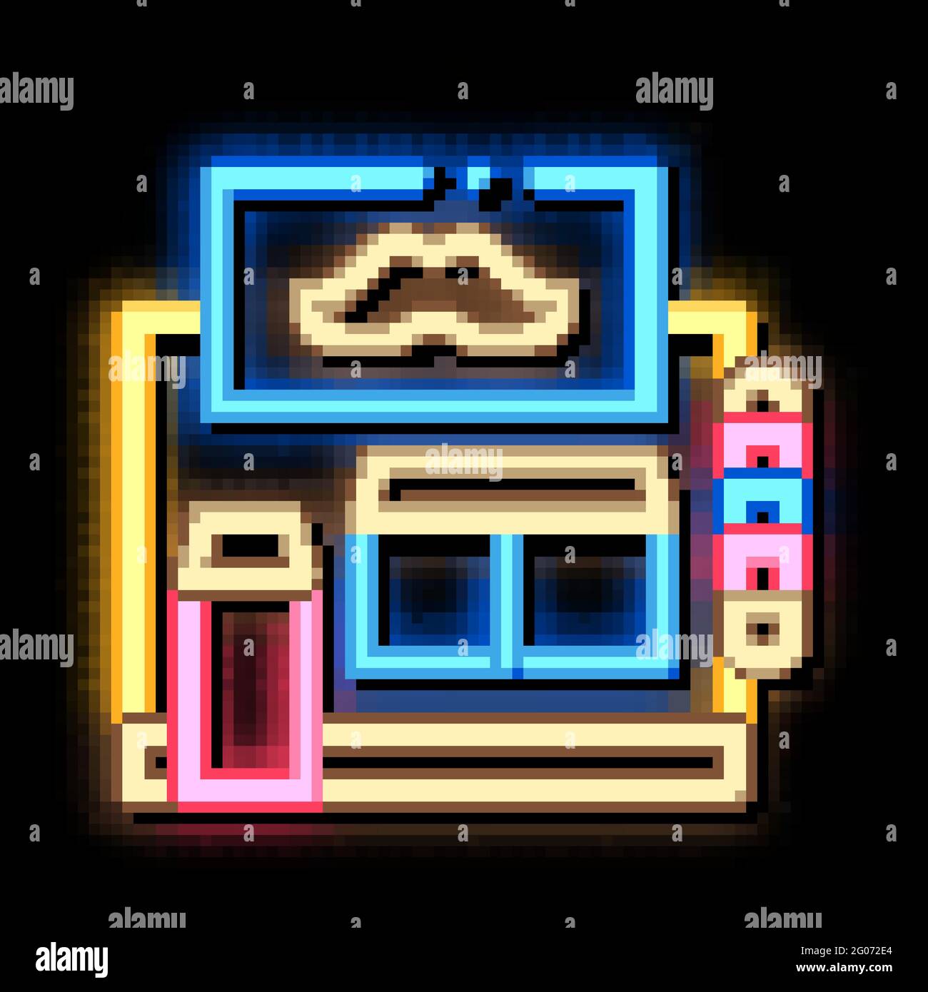 Barber Shop Building neon glow icon illustration Stock Vector Image ...