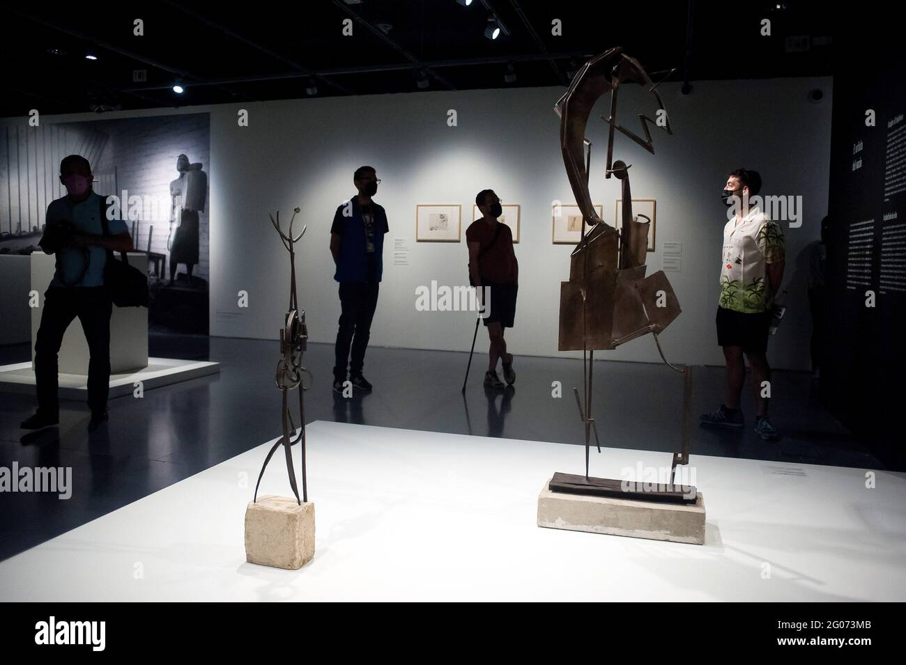 Malaga, Spain. 01st June, 2021. Sculptures seen displayed during the ...
