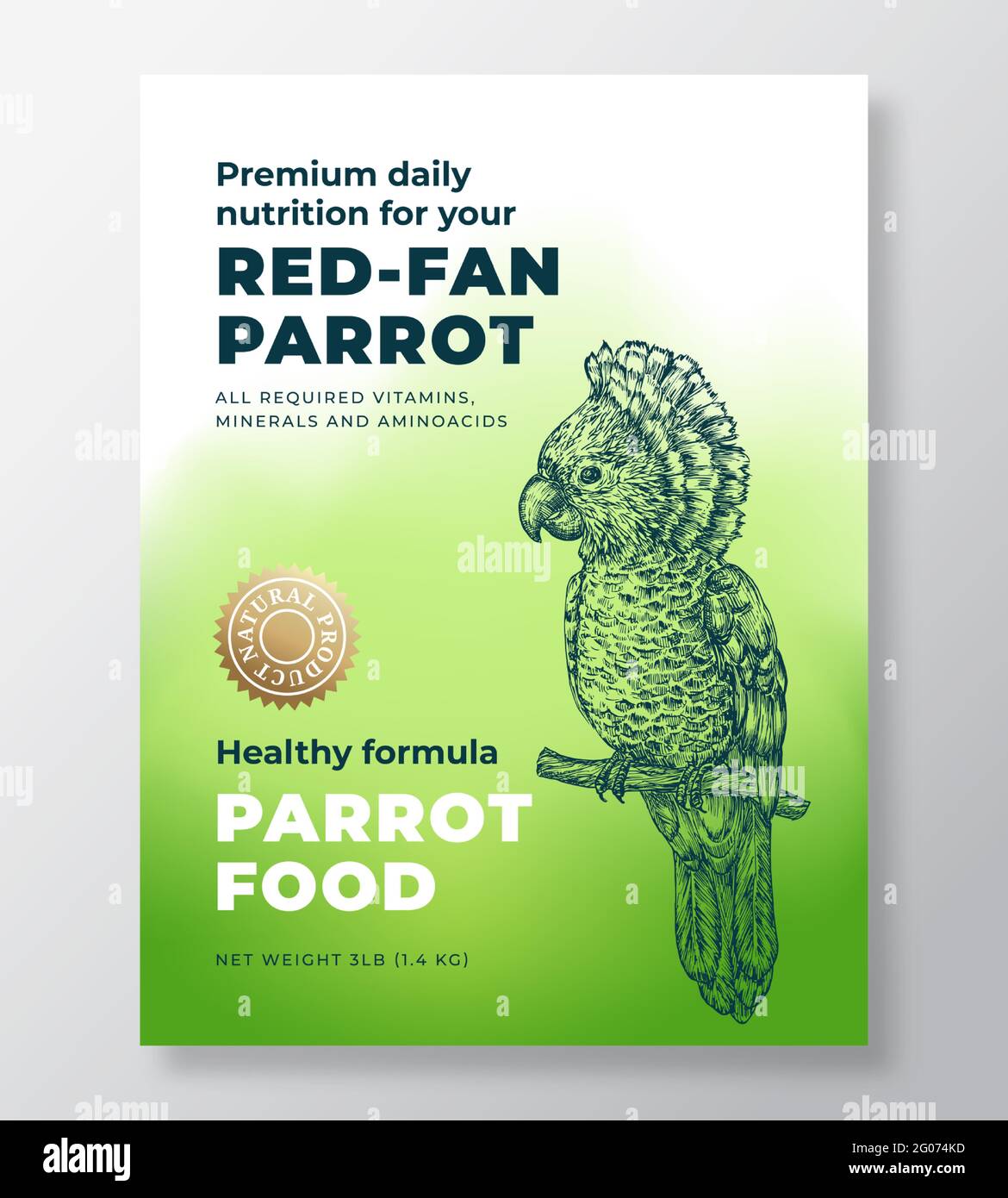 Pet Bird Food Product Label Template. Abstract Vector Packaging Design ...