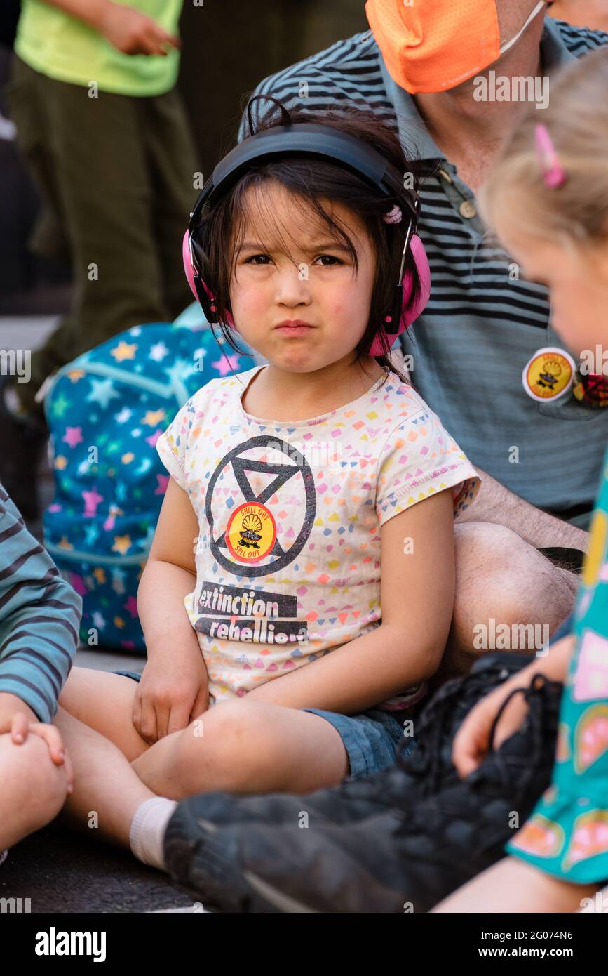 London, UK. 31 May 2021. Extinction Rebellion gather outside the ...