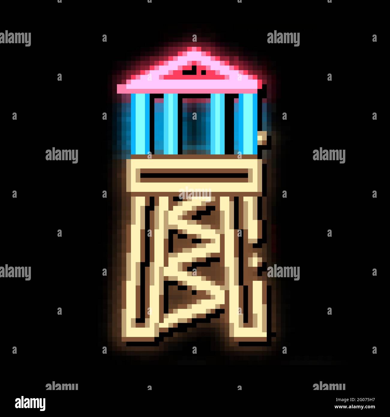 Fire Tower With Water neon glow icon illustration Stock Vector Image ...