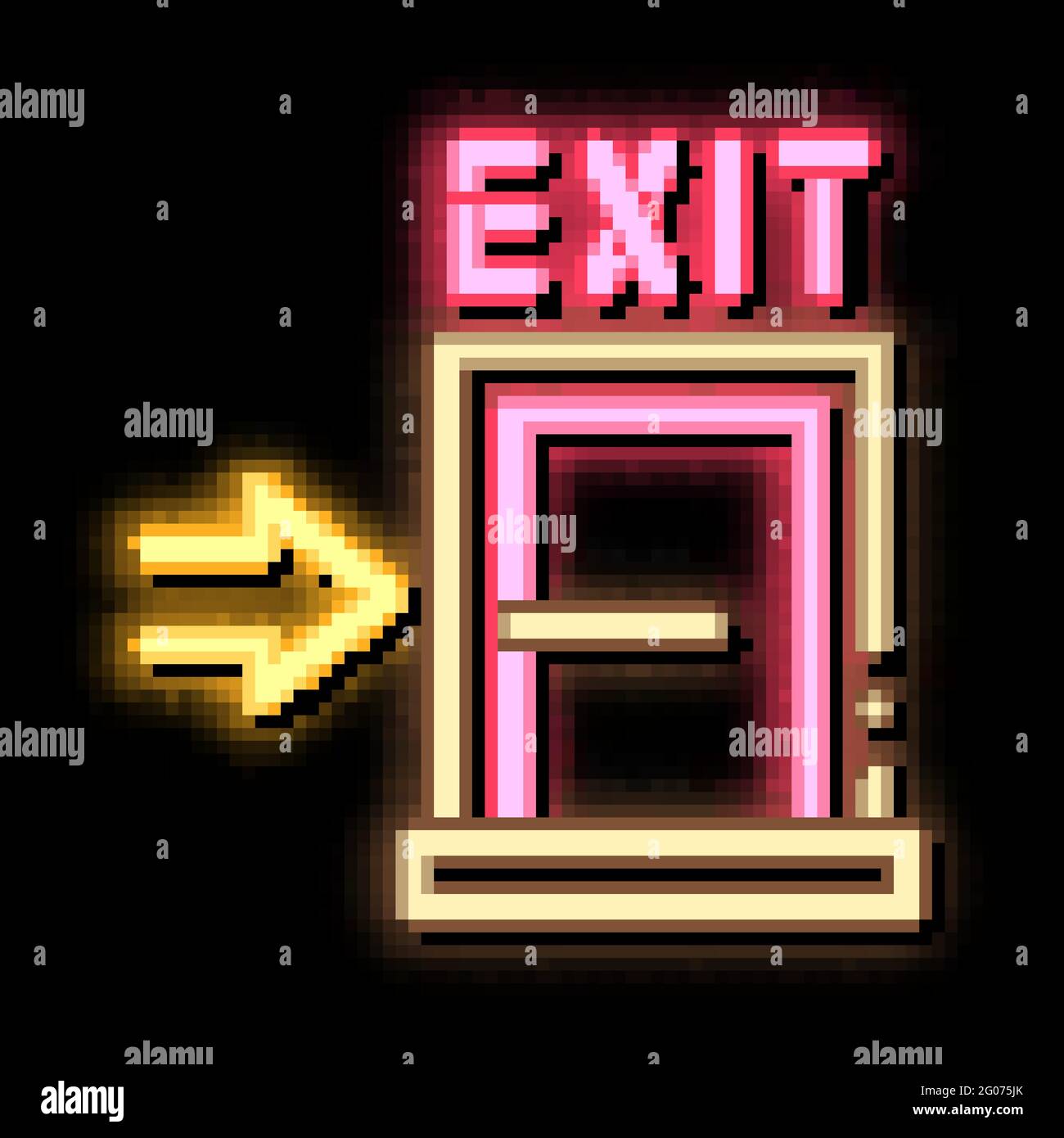 Fire-escape Exit Door neon glow icon illustration Stock Vector Image ...
