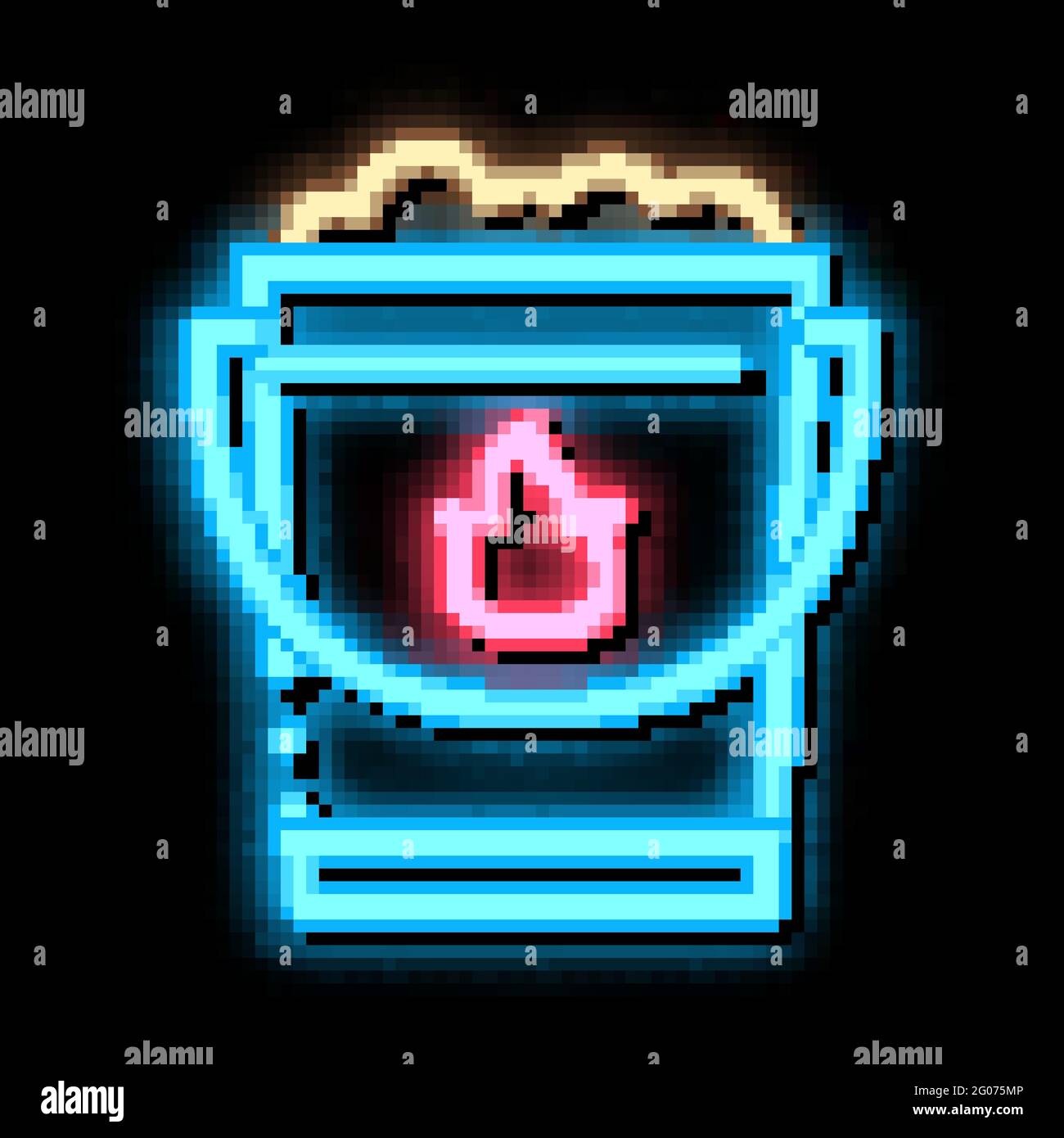 Fire Bucket With Sand neon glow icon illustration Stock Vector Image ...