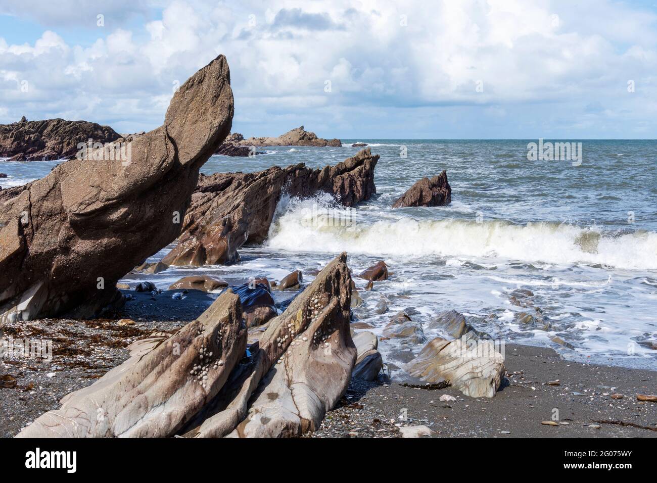 Rocks on Ilfracombe Beach, Devon, England, UK Stock Photo - Alamy