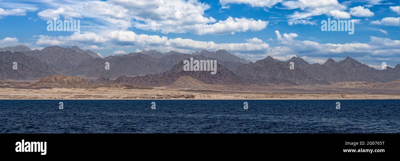 coast of the red sea with the Sinai mountains in Egypt. Red sea Sinai ...