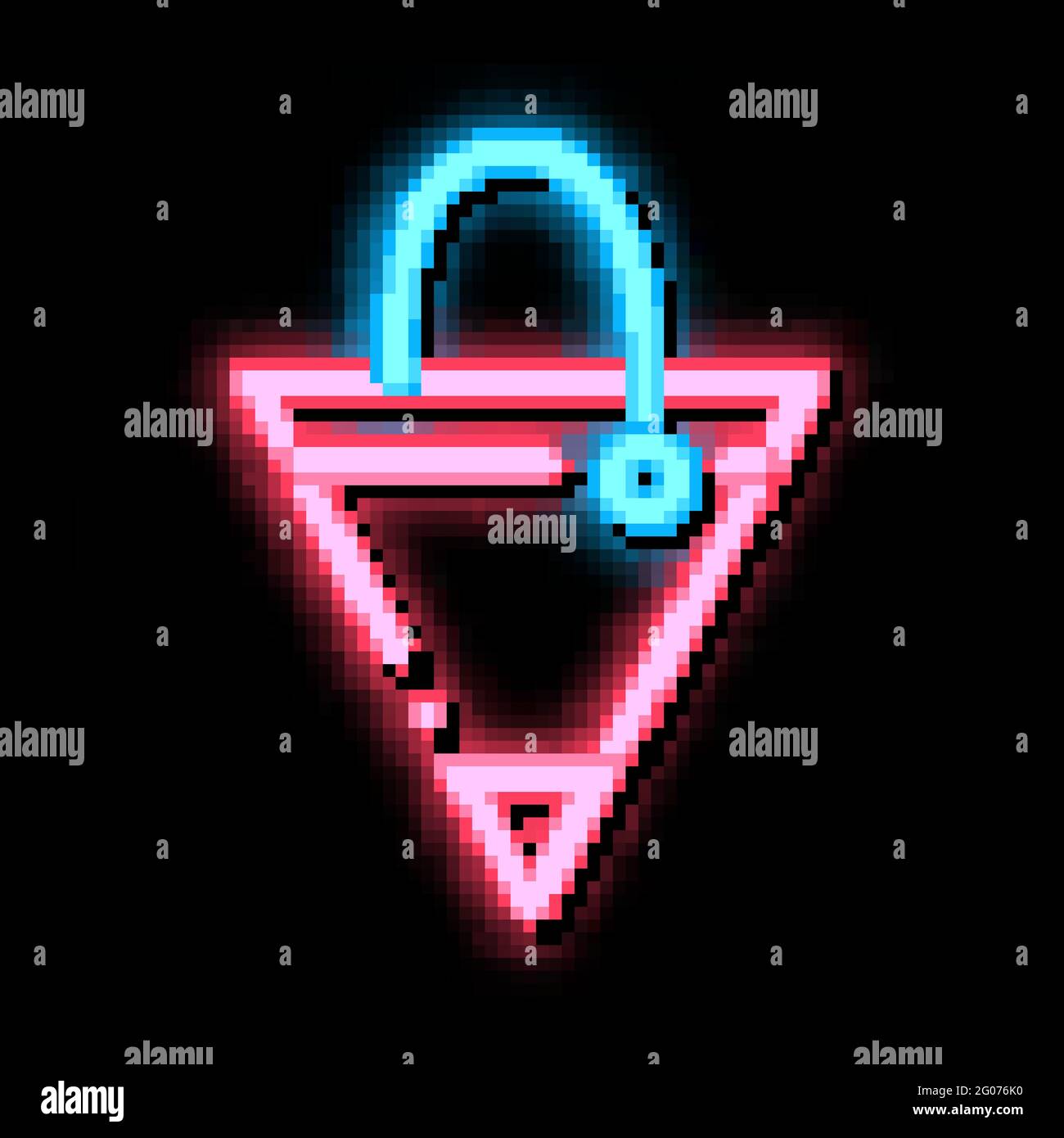 Fire Triangle Bucket neon glow icon illustration Stock Vector Image ...