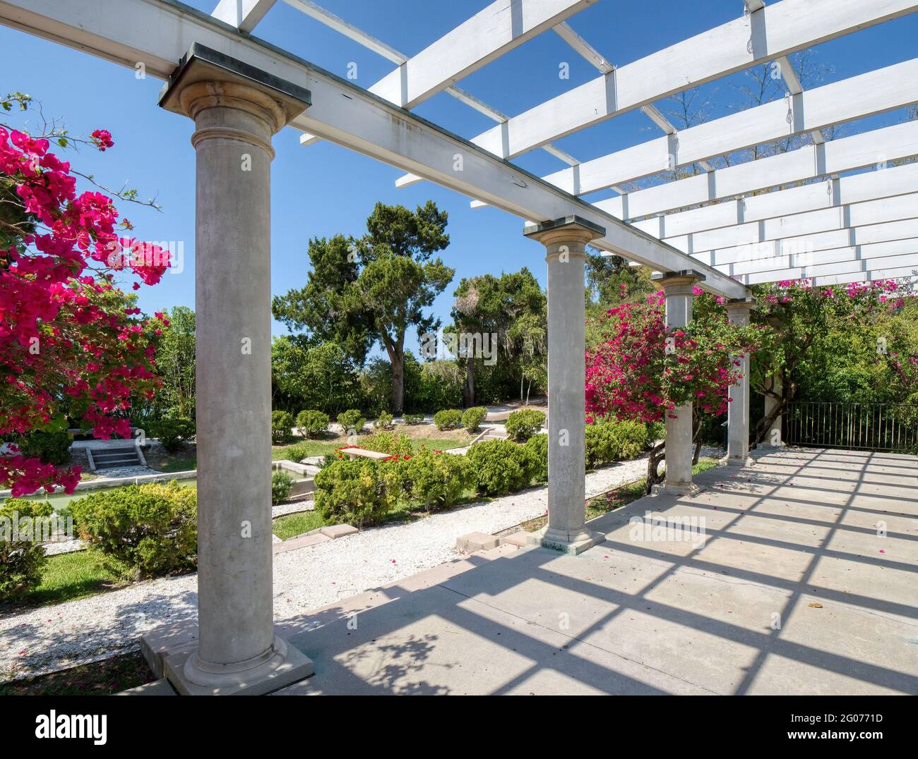 Sunken Garden and Pergola at historic Spanish Point museum and ...