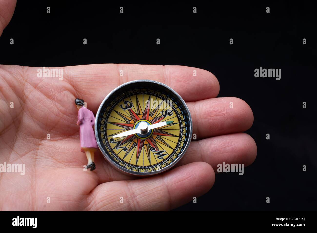 Magnetic compass tool as a concept of traveling and and finding your ...