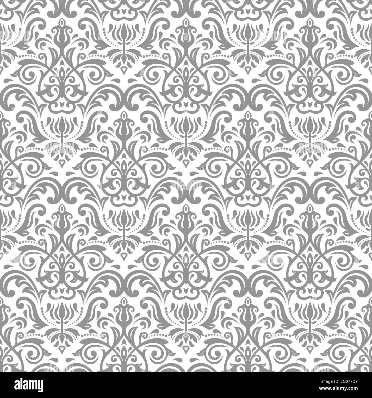 Orient vector classic silver pattern. Seamless abstract background with ...