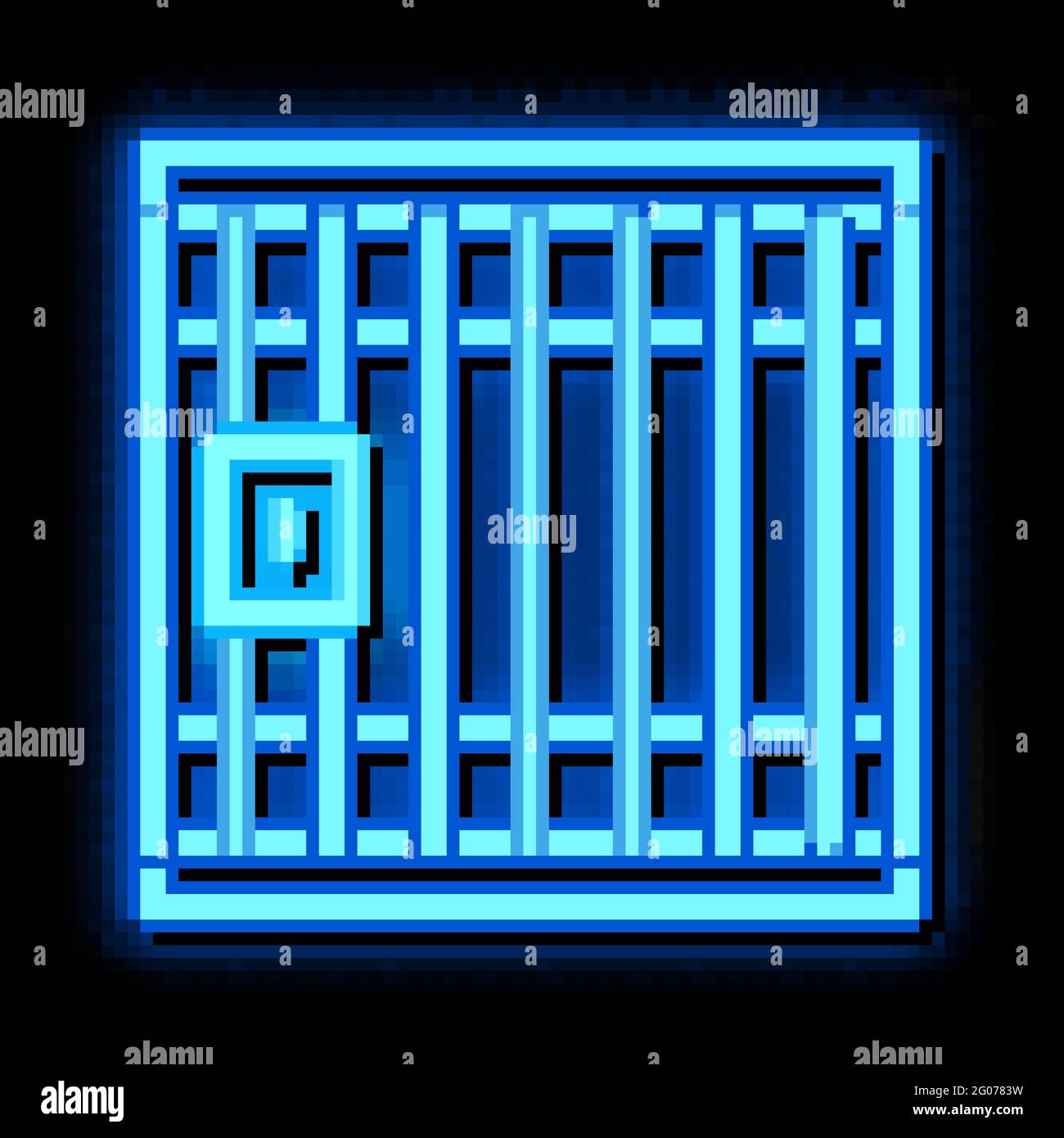 Police Prison Bar Gate neon glow icon illustration Stock Vector Image ...