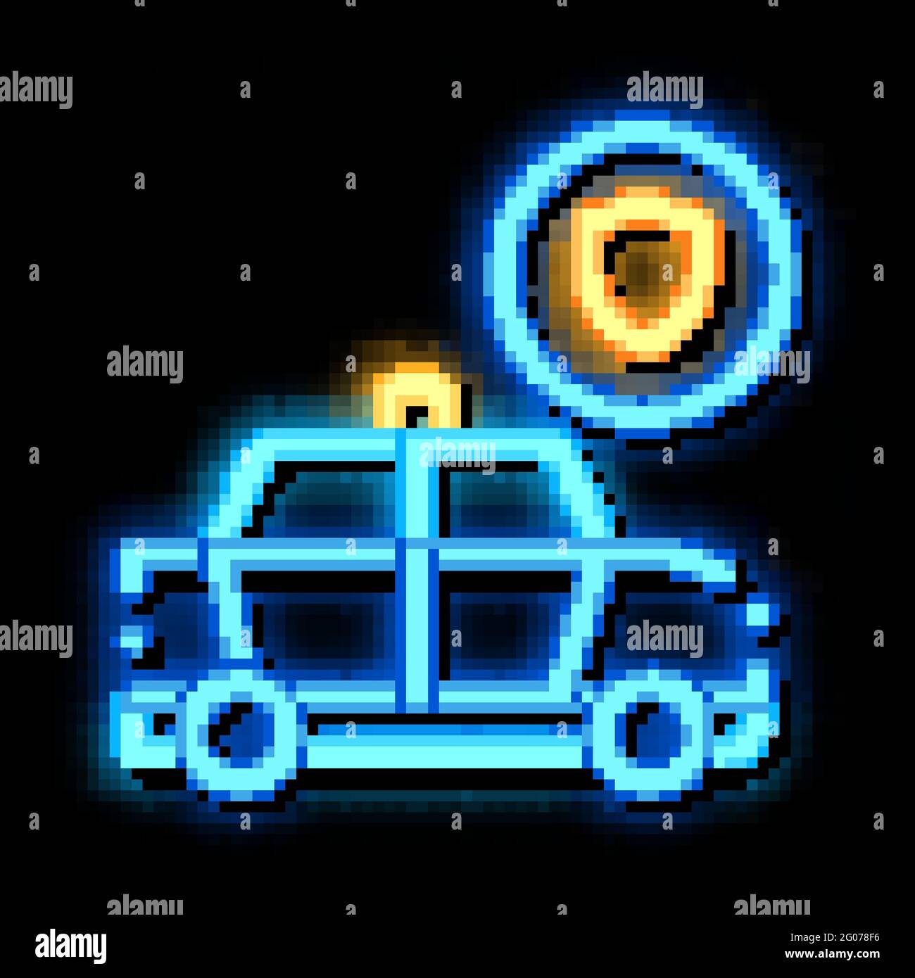 Police Car Machine neon glow icon illustration Stock Vector Image & Art ...