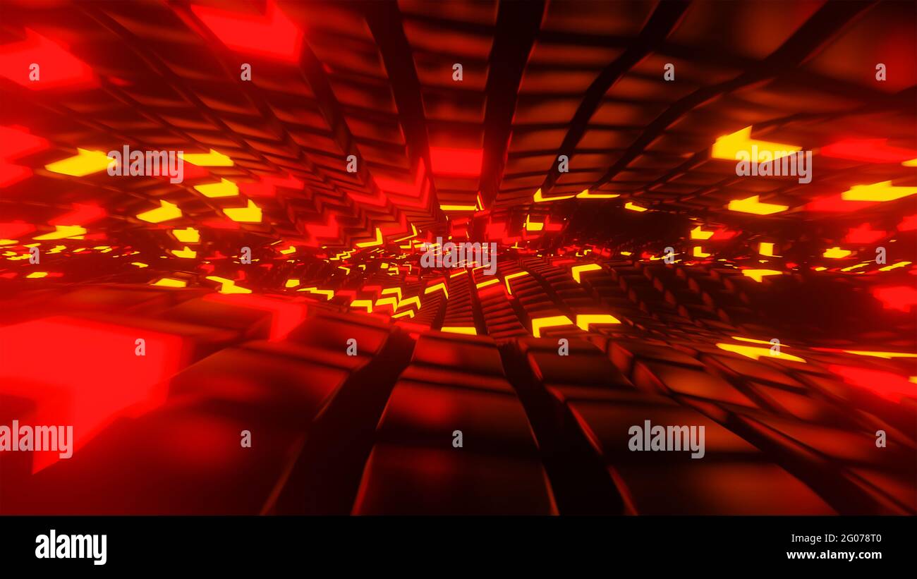 Red neon light cubes surfaces 3D render Stock Photo - Alamy