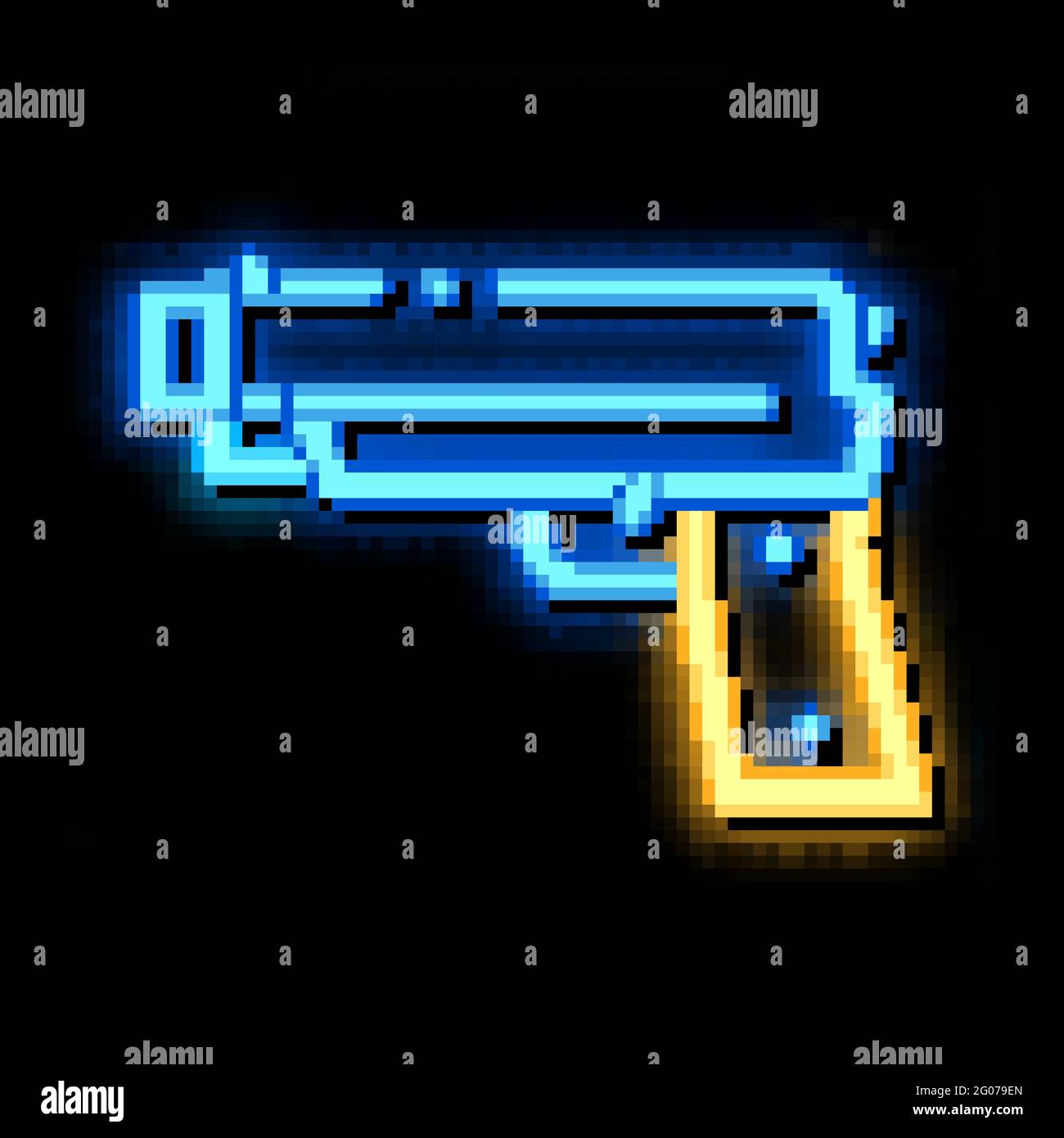 Iron Shooting Gun neon glow icon illustration Stock Vector Image & Art ...