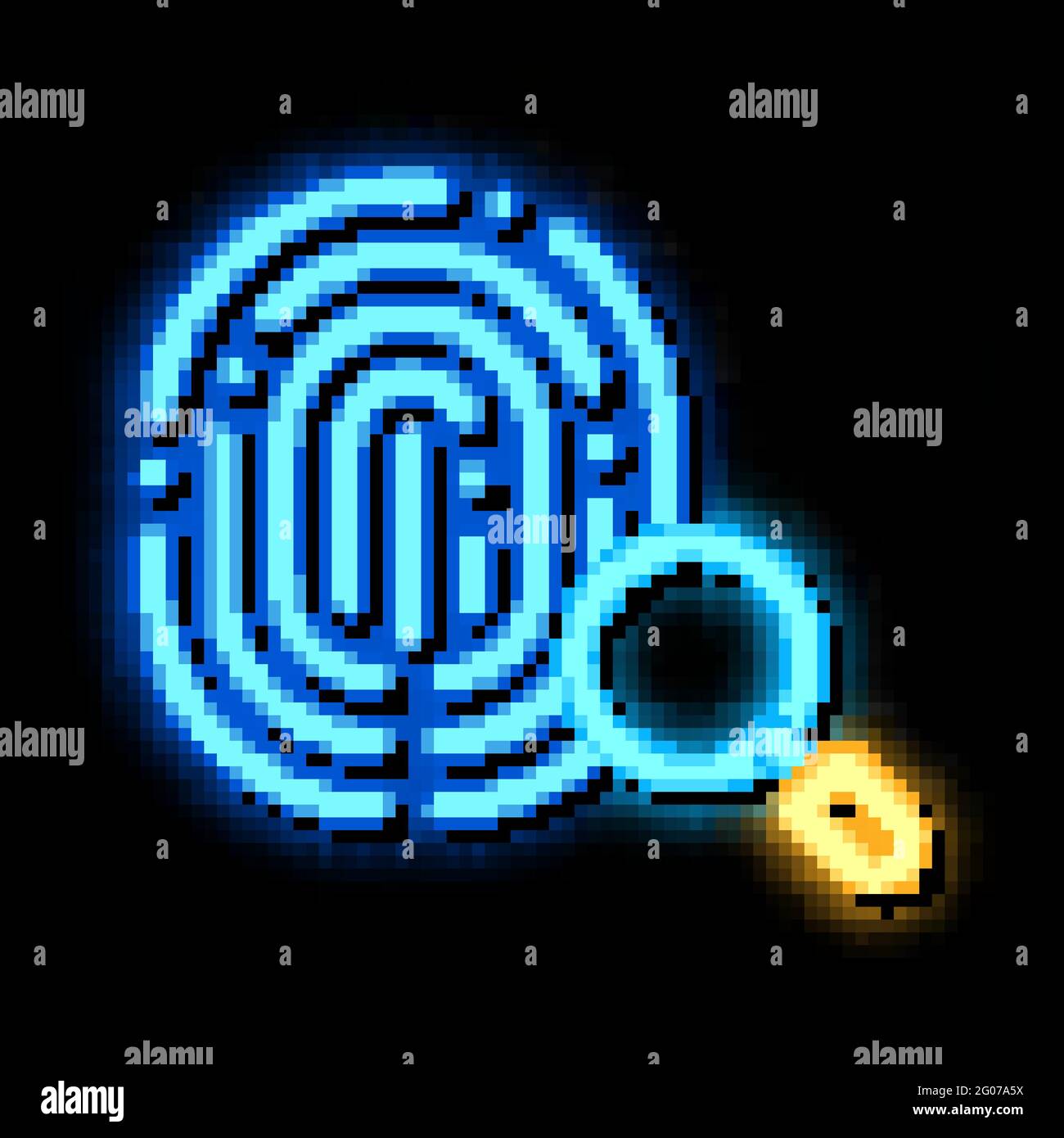 Dactylogram Fingerprint neon glow icon illustration Stock Vector Image ...