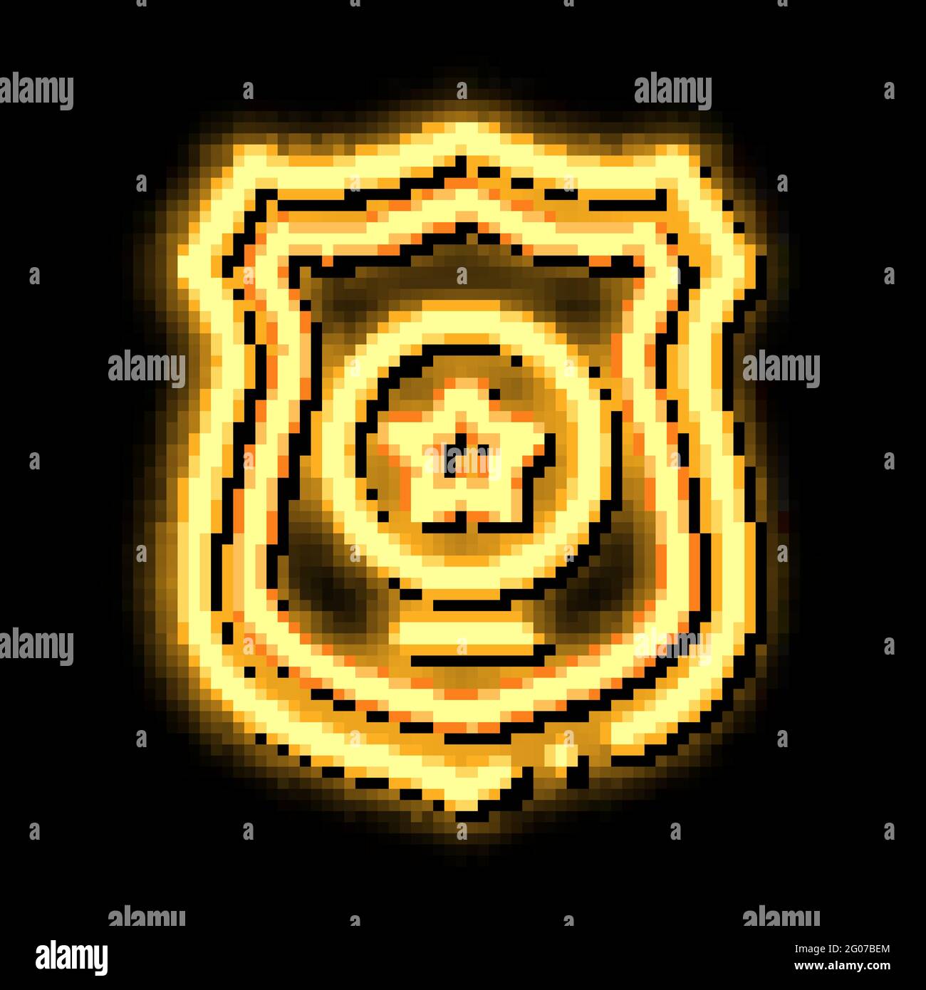 Police Officer Badge neon glow icon illustration Stock Vector Image ...