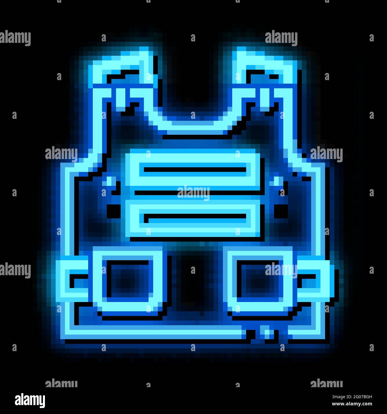 Police Body Safe Armor neon glow icon illustration Stock Vector Image ...