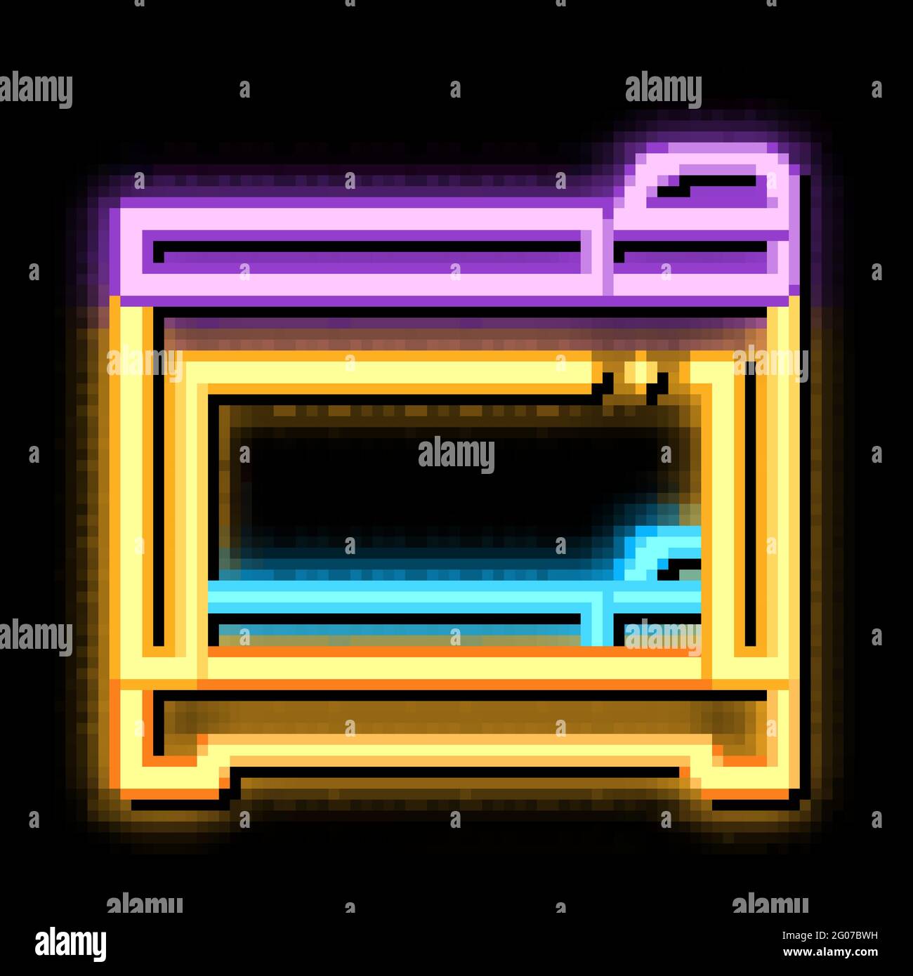 Bunk Bed Sleeping Time neon glow icon illustration Stock Vector Image ...