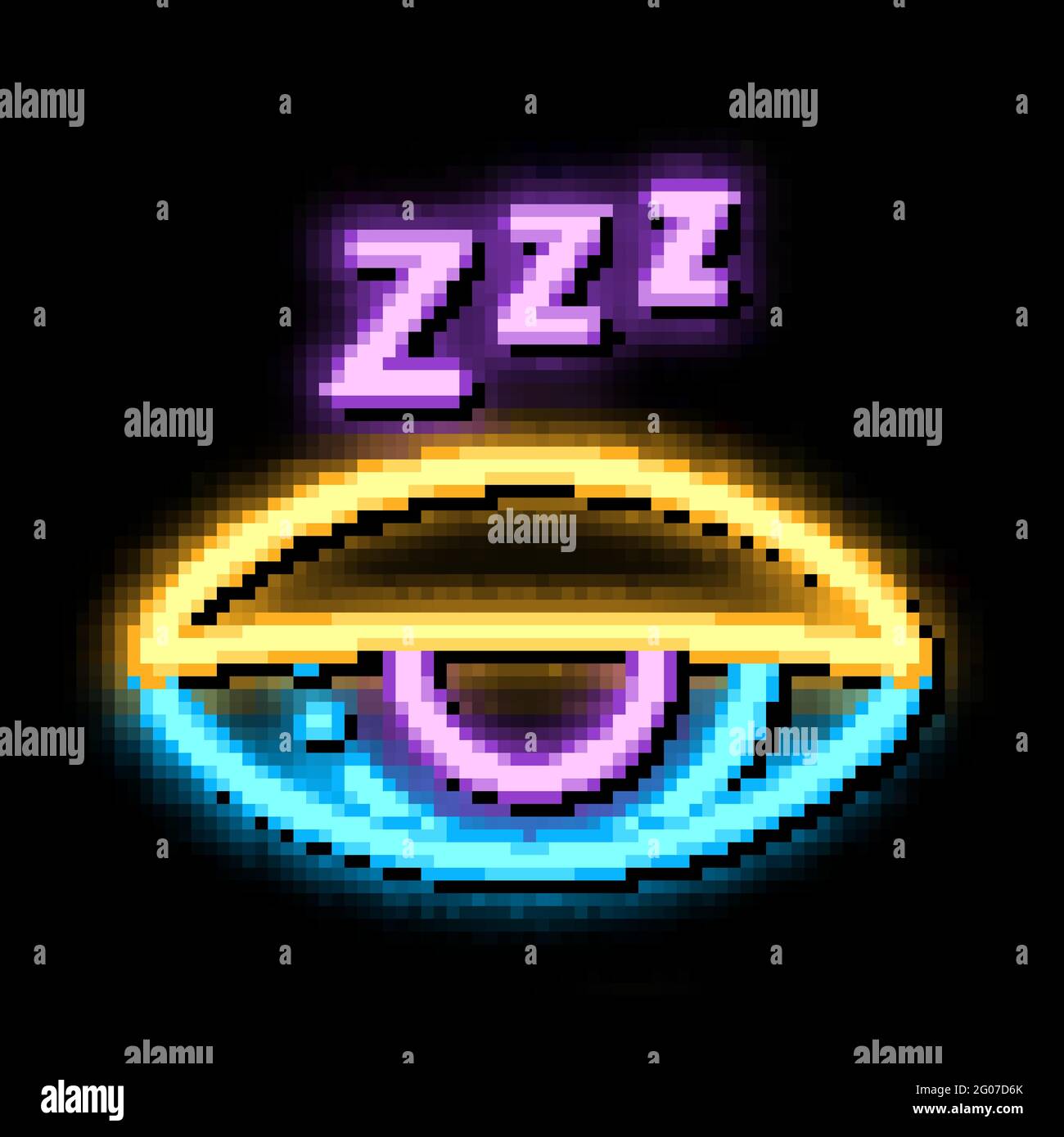 Half Closed Asleep Eye neon glow icon illustration Stock Vector Image ...
