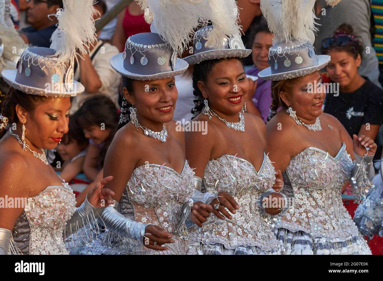 Morenada dance group performing a traditional ritual dance as part of ...
