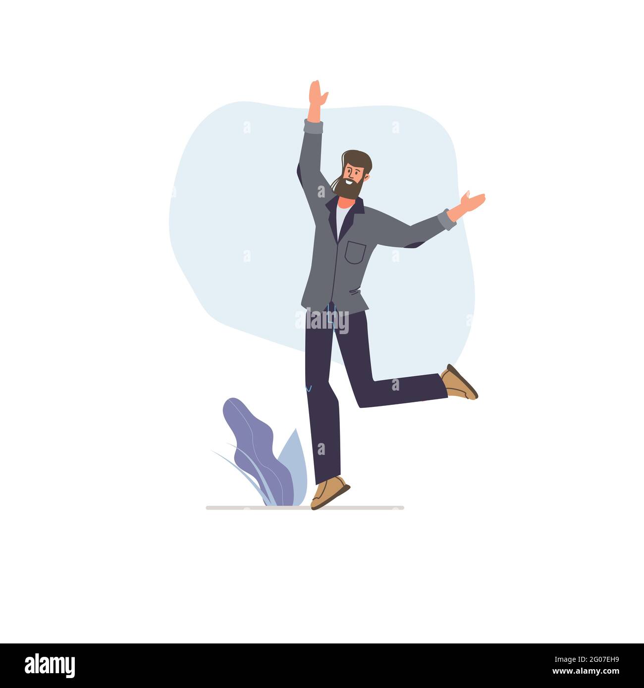 Flat cartoon character in happy mood,vector illustration concept Stock ...