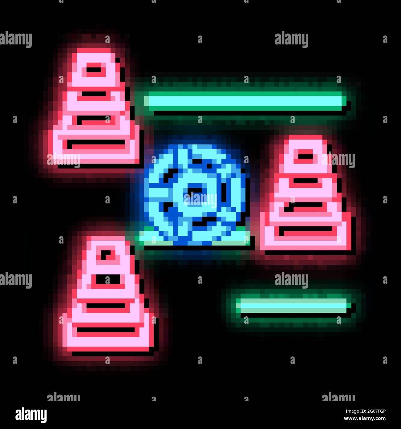 Ball And Training Cones neon glow icon illustration Stock Vector Image ...