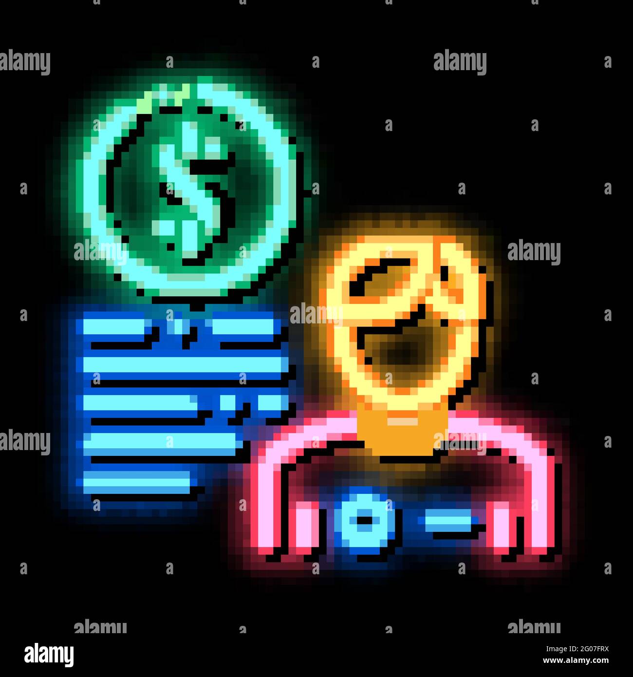 Soccer Player And Coin neon glow icon illustration Stock Vector Image ...