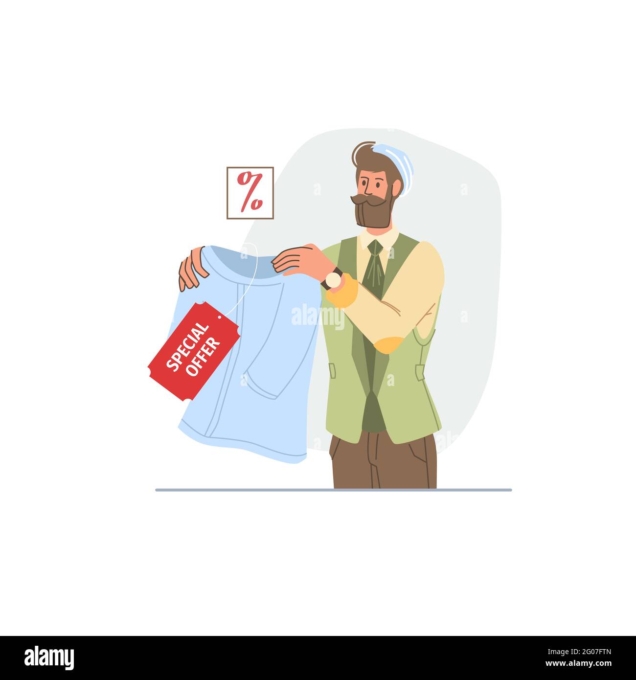 Flat cartoon character shopping sales vector illustration concept Stock ...