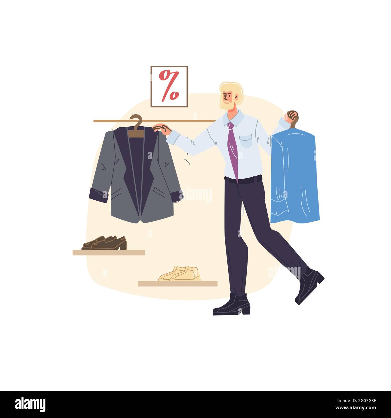 Flat cartoon character shopping sales vector illustration concept Stock ...