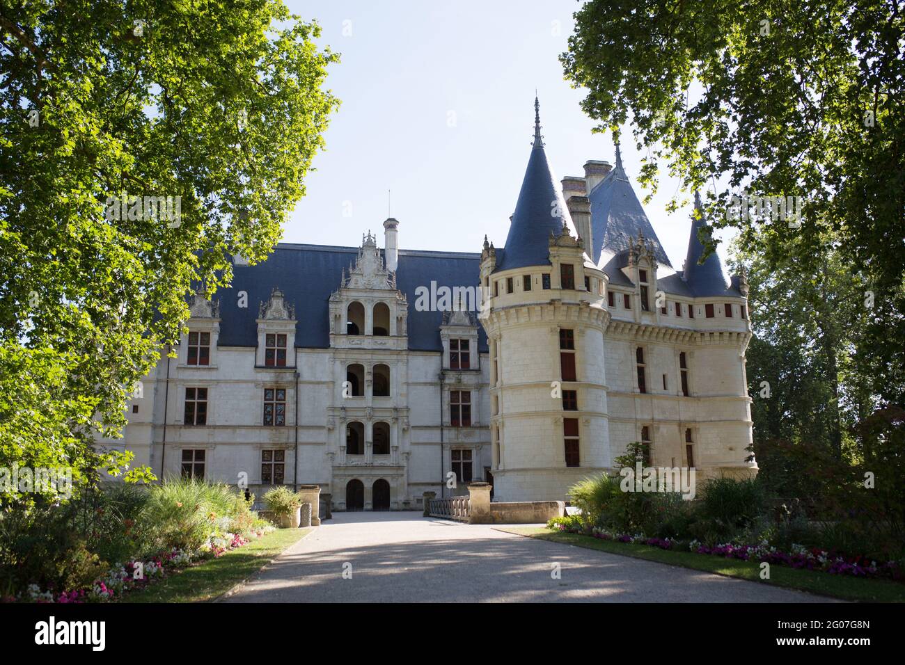 Beautiful magestic castle Azay Le Rideau on Loire Valley in France ...