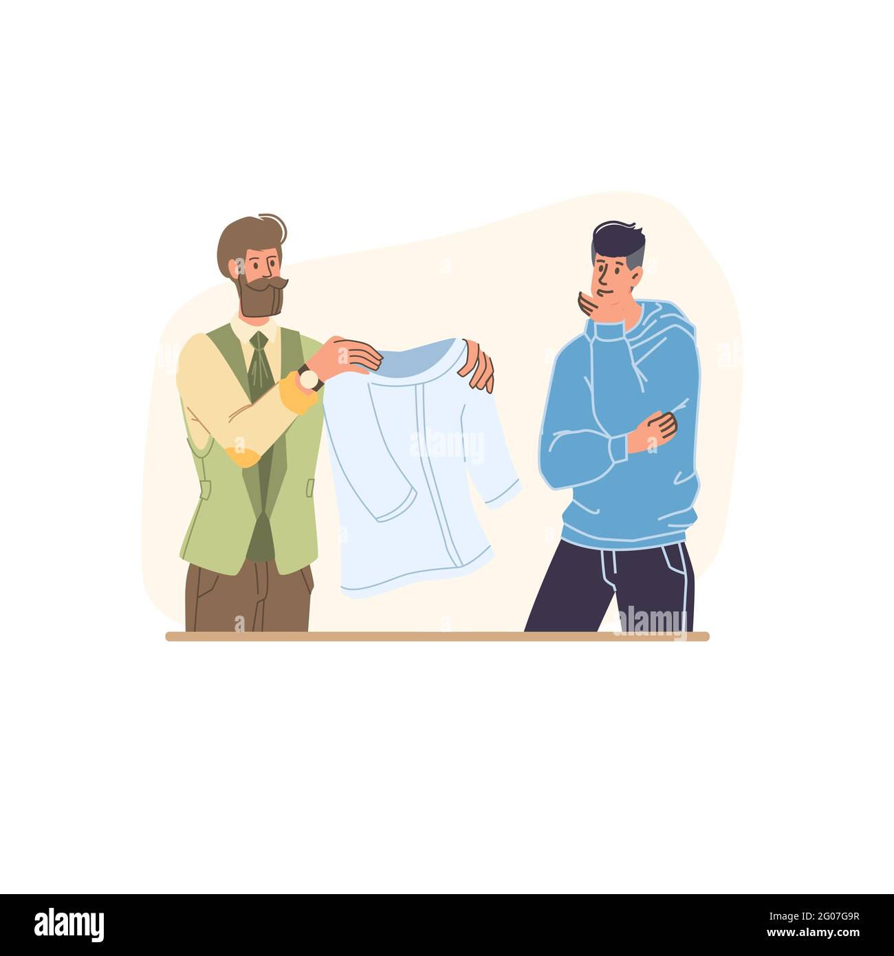 Flat cartoon characters shopping sales vector illustration concept ...