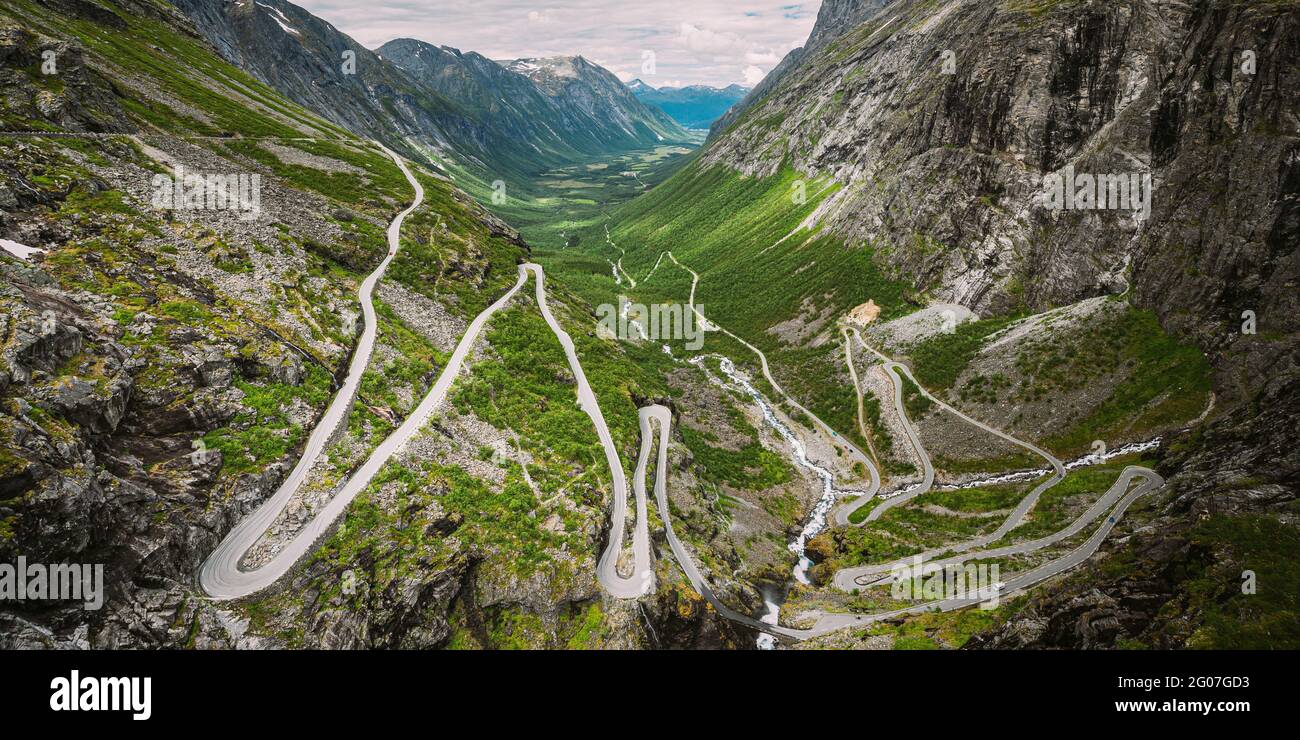 Trollstigen, Andalsnes, Norway. Serpentine Mountain Road Trollstigen ...