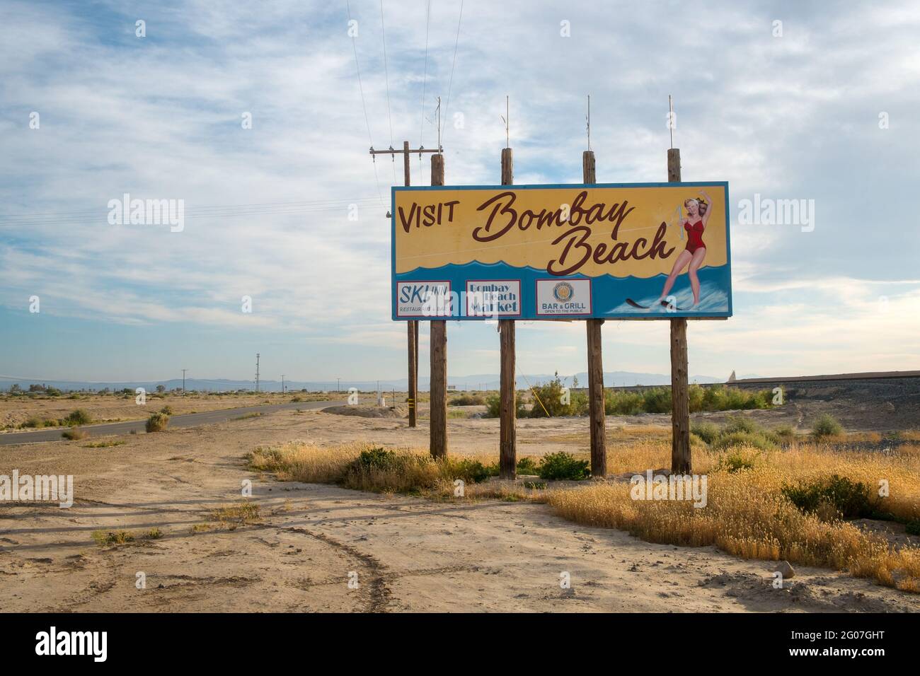 Billboard outside Bombay Beach, California Stock Photo - Alamy