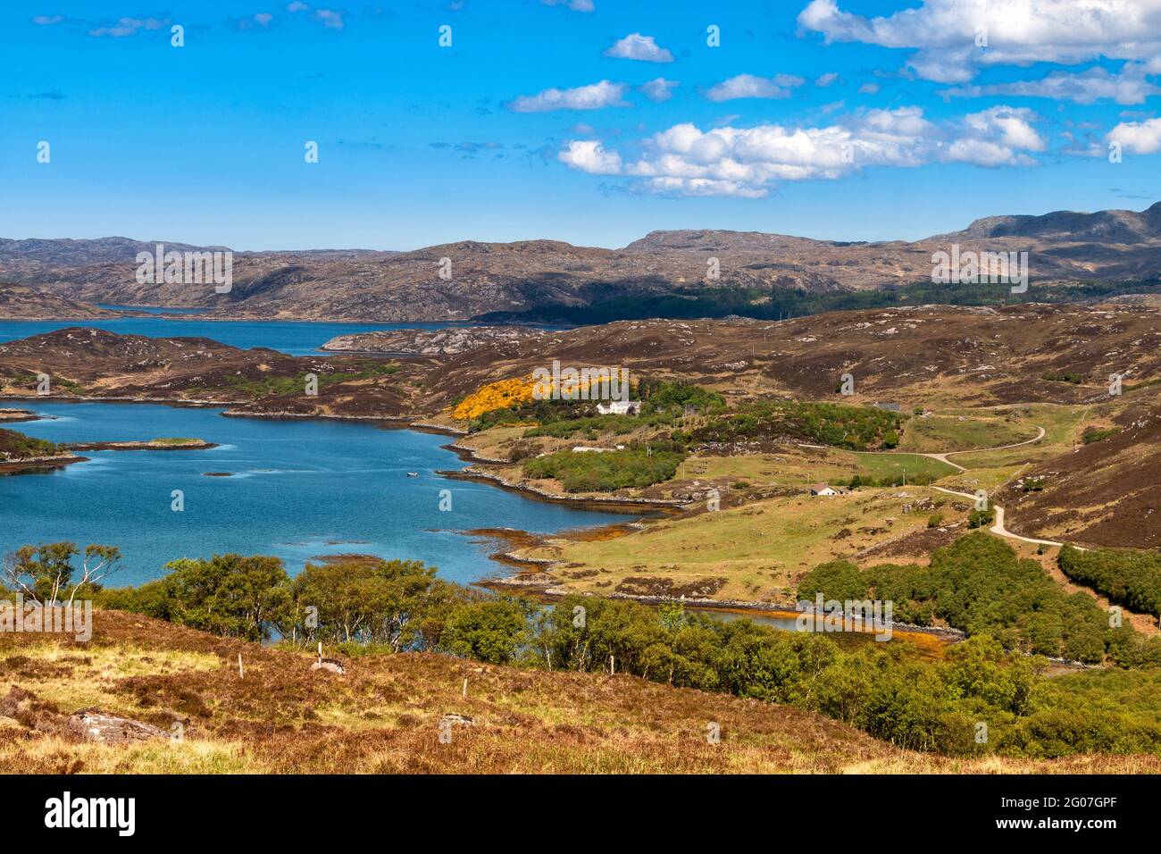 DRUMBEG SUTHERLAND SCOTLAND VIEW ACROSS LOCH ARDVAR FROM THE DRUMBEG TO ...