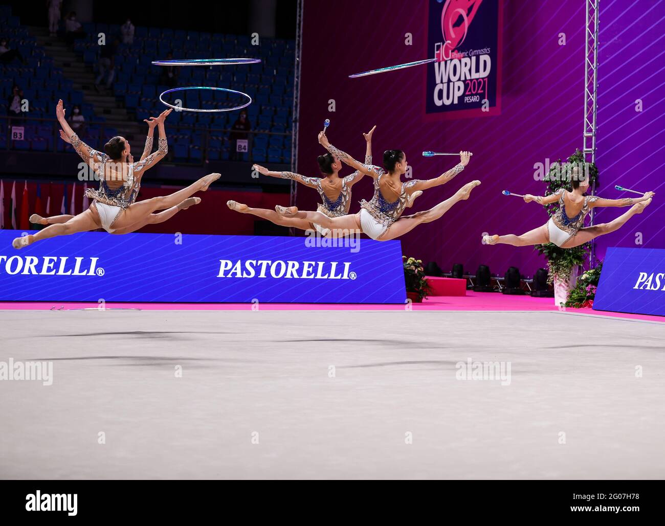 Italy group team perform during the Rhythmic Gymnastics FIG World Cup ...