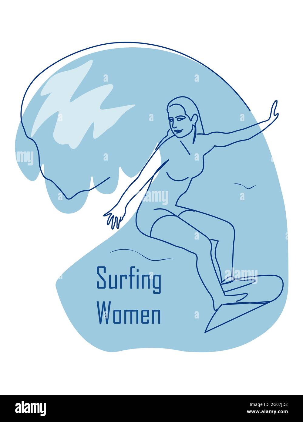 Professional female surfer wave Stock Vector Images - Alamy