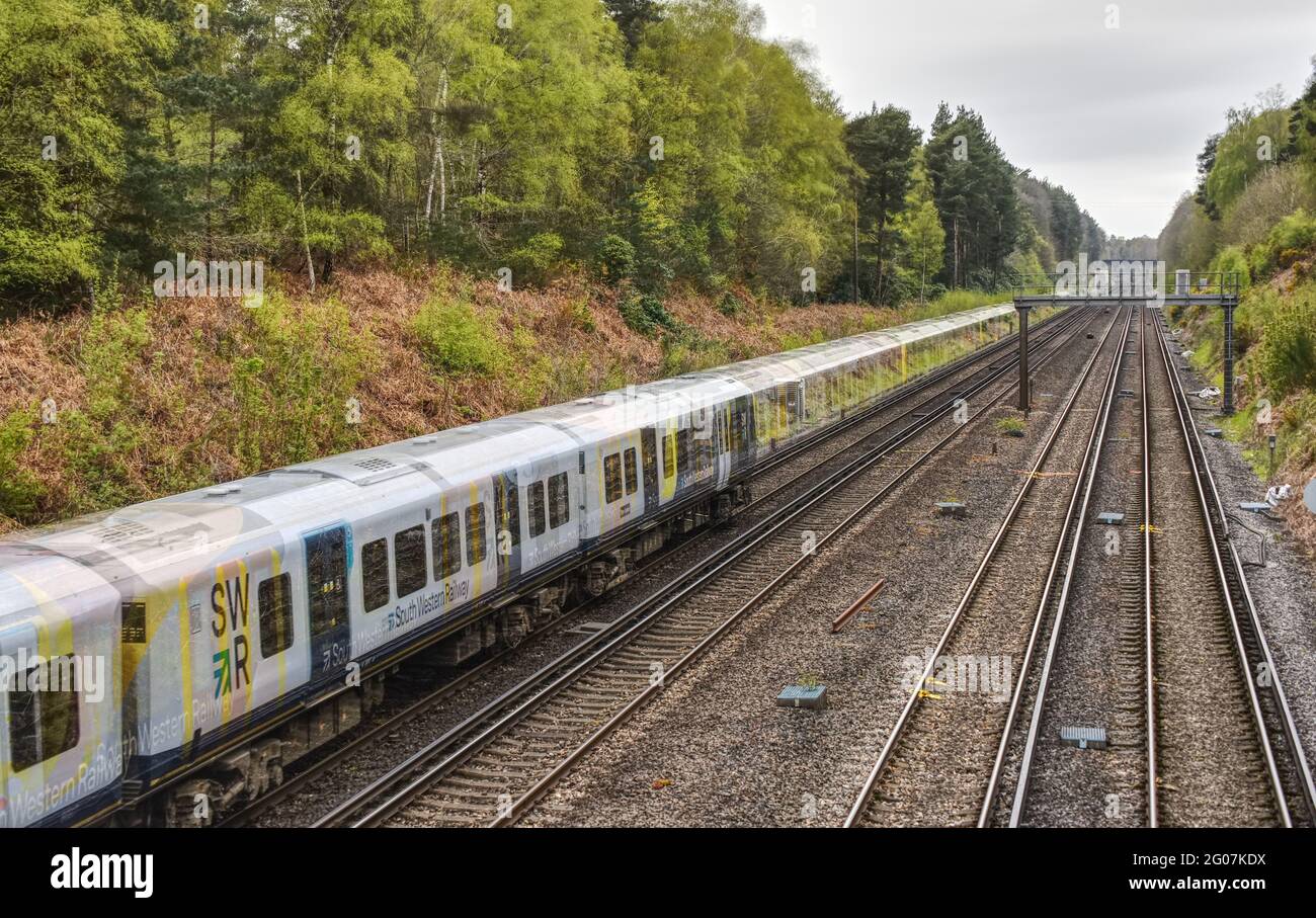 A ghost train heading west along the mainline towards Farnborough from ...