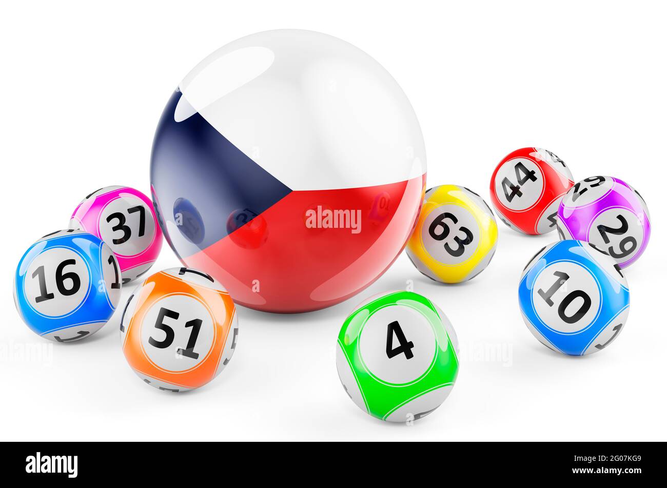 Lotto balls with Czech flag. Lottery in Czech Republic concept, 3D ...