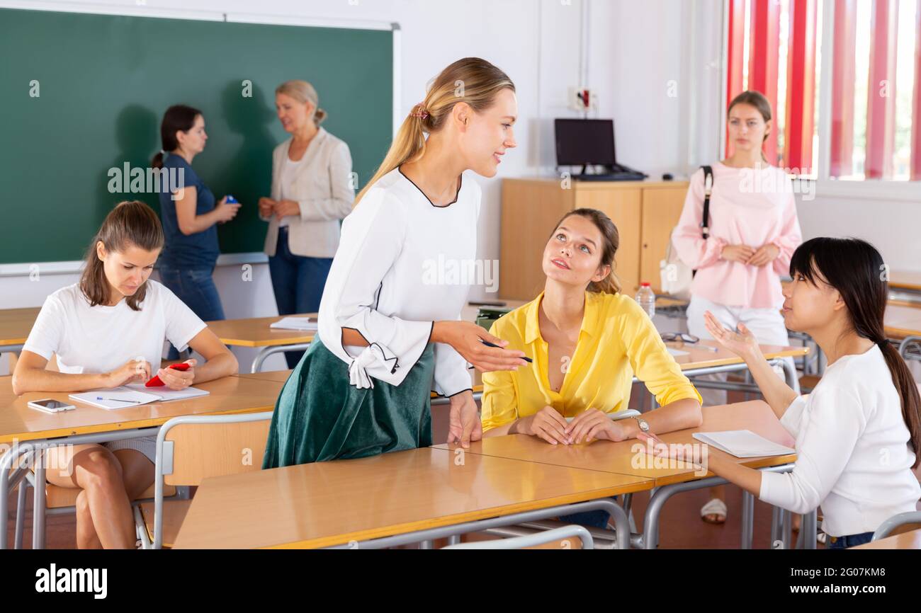 Students during recess between lectures Stock Photo - Alamy