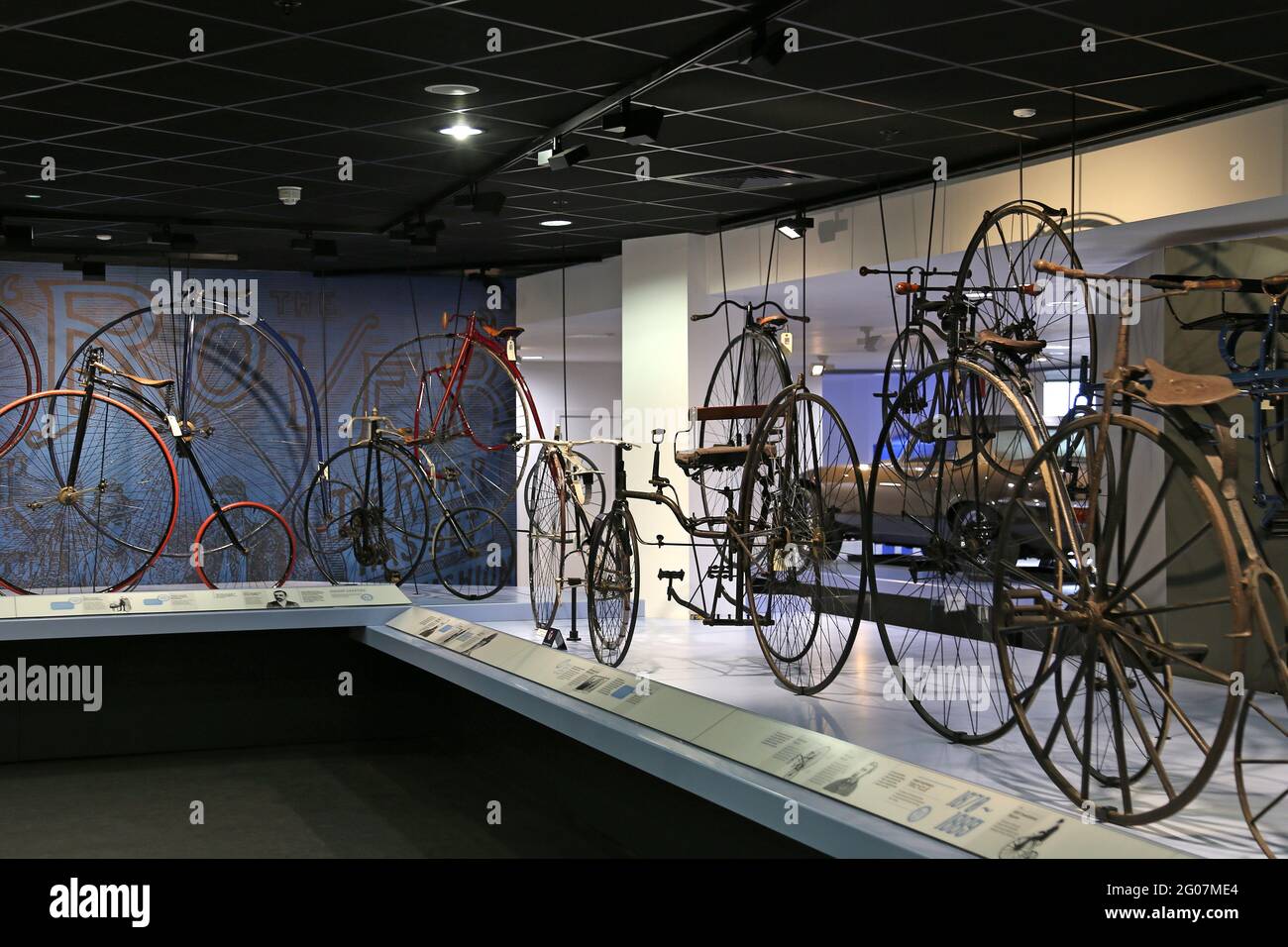 Selection of early bicycles, Coventry Transport Museum, Millennium ...