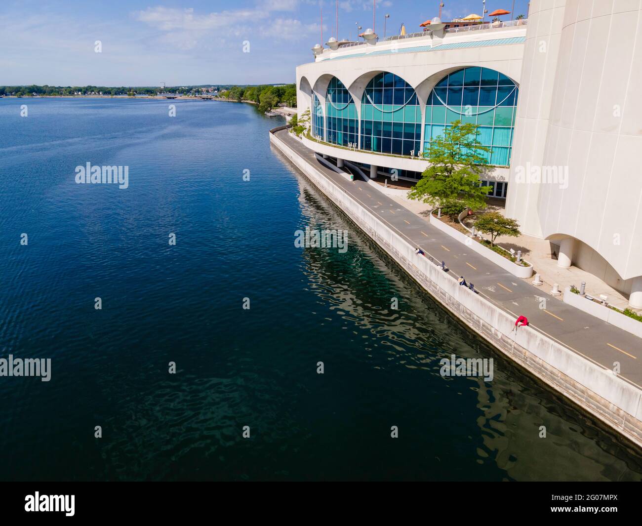 Aerial photograph of Madison, Wisconsin, USA. Monona Terrace Convention ...
