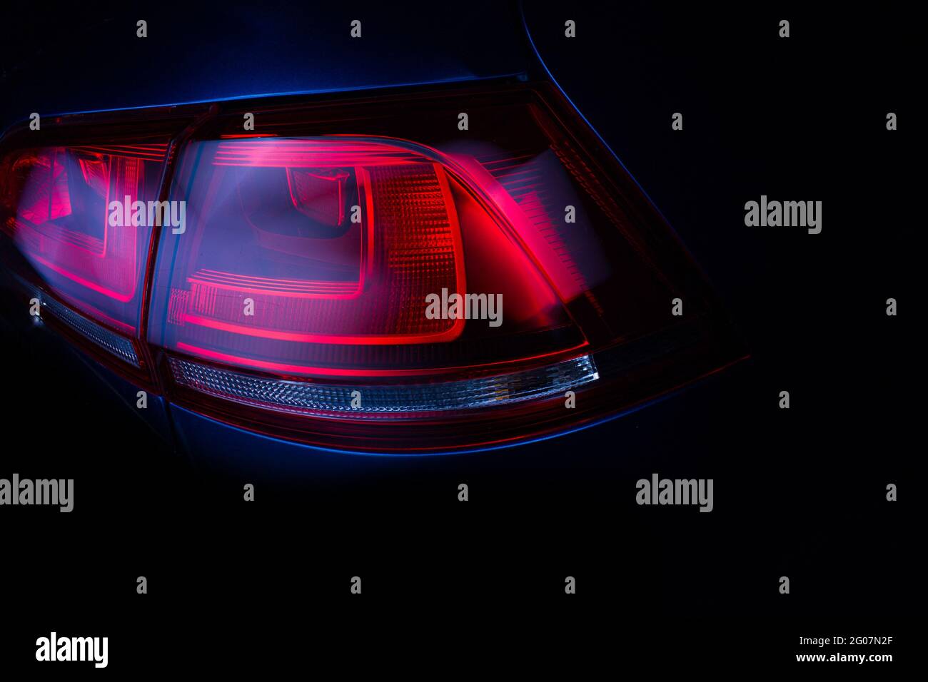 The rear lights of the car. Developed modern car's rear brake light ...