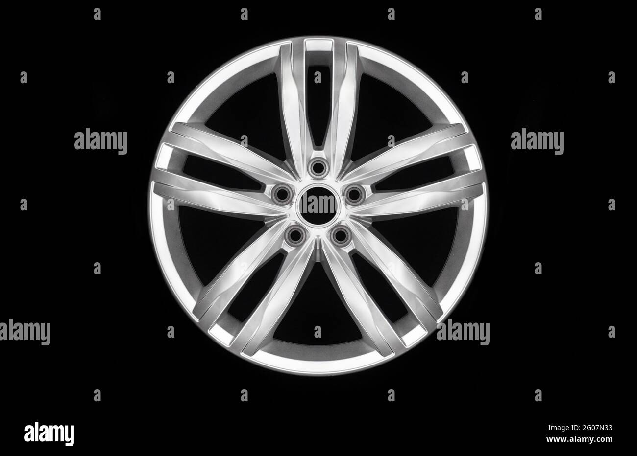 Aluminum metal wheel rim texture. Car alloy wheel, isolated on black ...